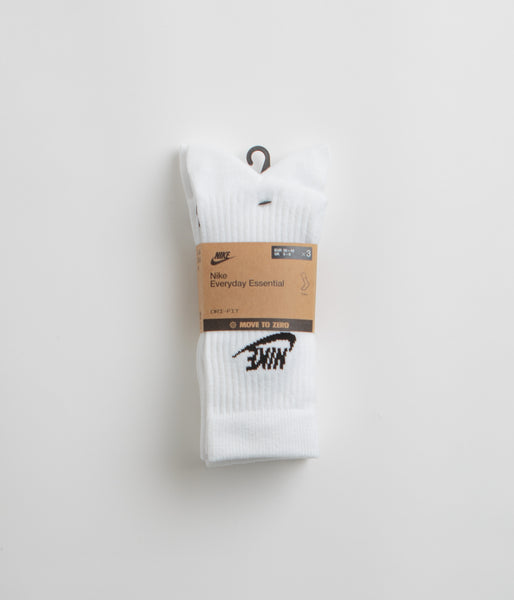 Nike Everyday Essential Crew Socks (3 Pair) - White / Black / Black | Flatspot