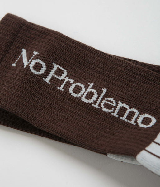 No Problemo Logo Socks - Brown | Flatspot