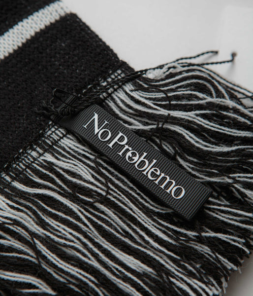 No Problemo Striped Scarf - Black | Flatspot