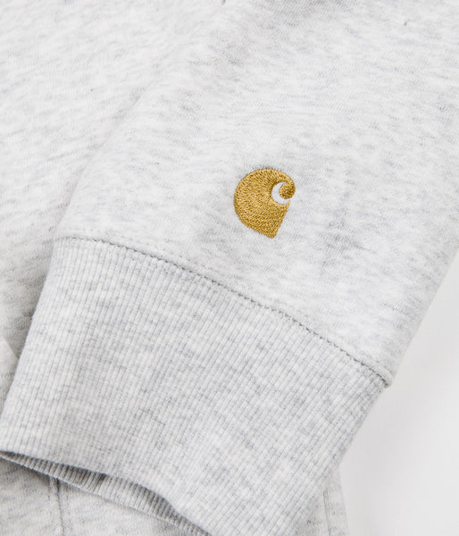 Carhartt Chase Hoodie Ash Heather Gold Flatspot