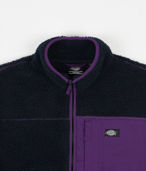 Dickies Red Chute Sherpa Zip Through Fleece Dark Navy Flatspot