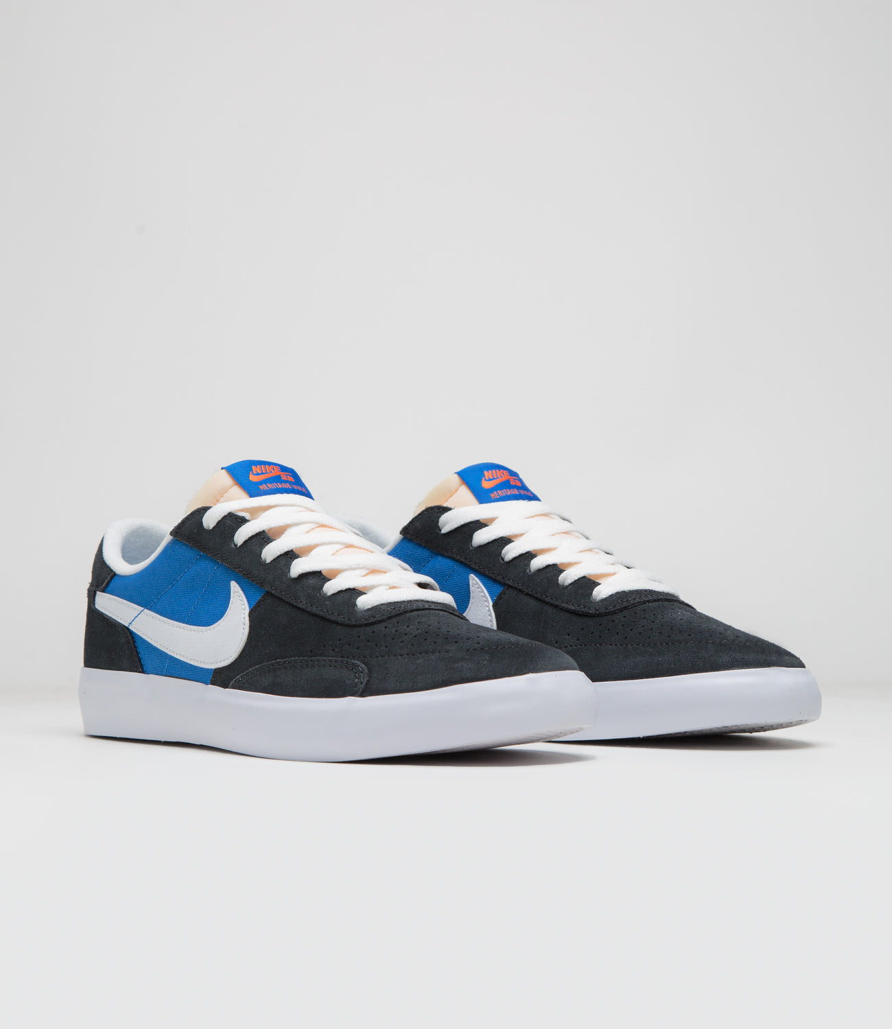 Nike SB Heritage Vulc Shoes - Black / White - Signal Blue - Safety Ora ...