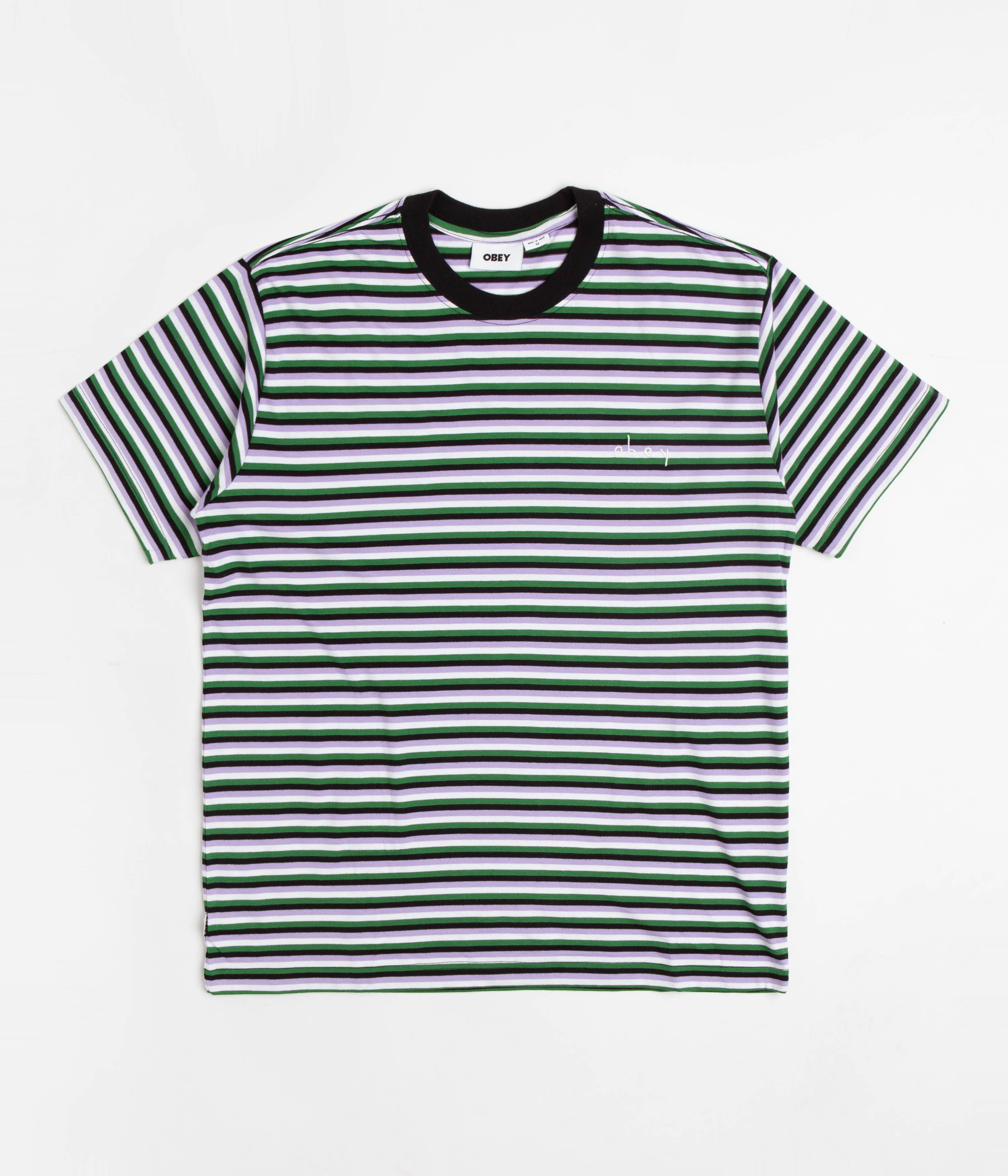 Obey Tribute Stripe T-Shirt - Black / Multi | Flatspot