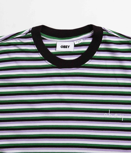 Obey Tribute Stripe T-Shirt - Black / Multi | Flatspot