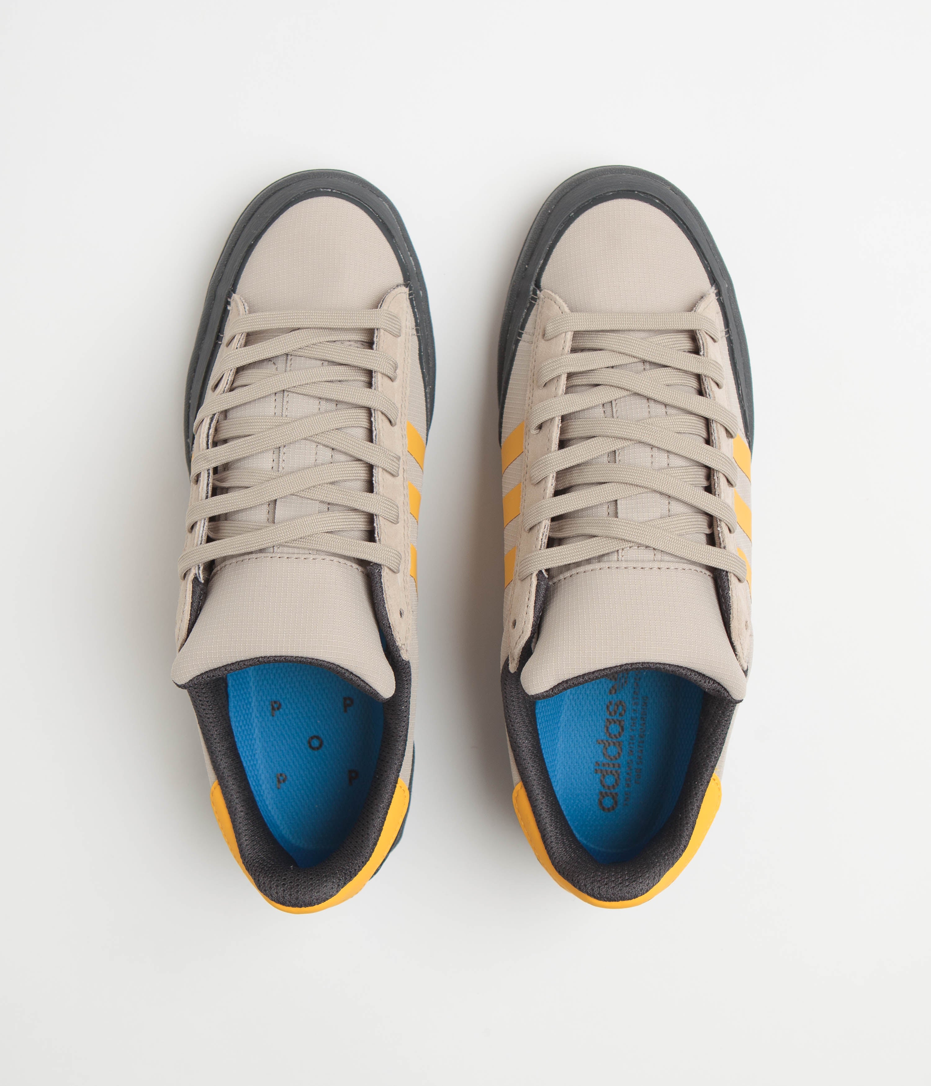 Adidas x Pop Trading Company Campus ADV Shoes - Grey Six / Active Gold ...