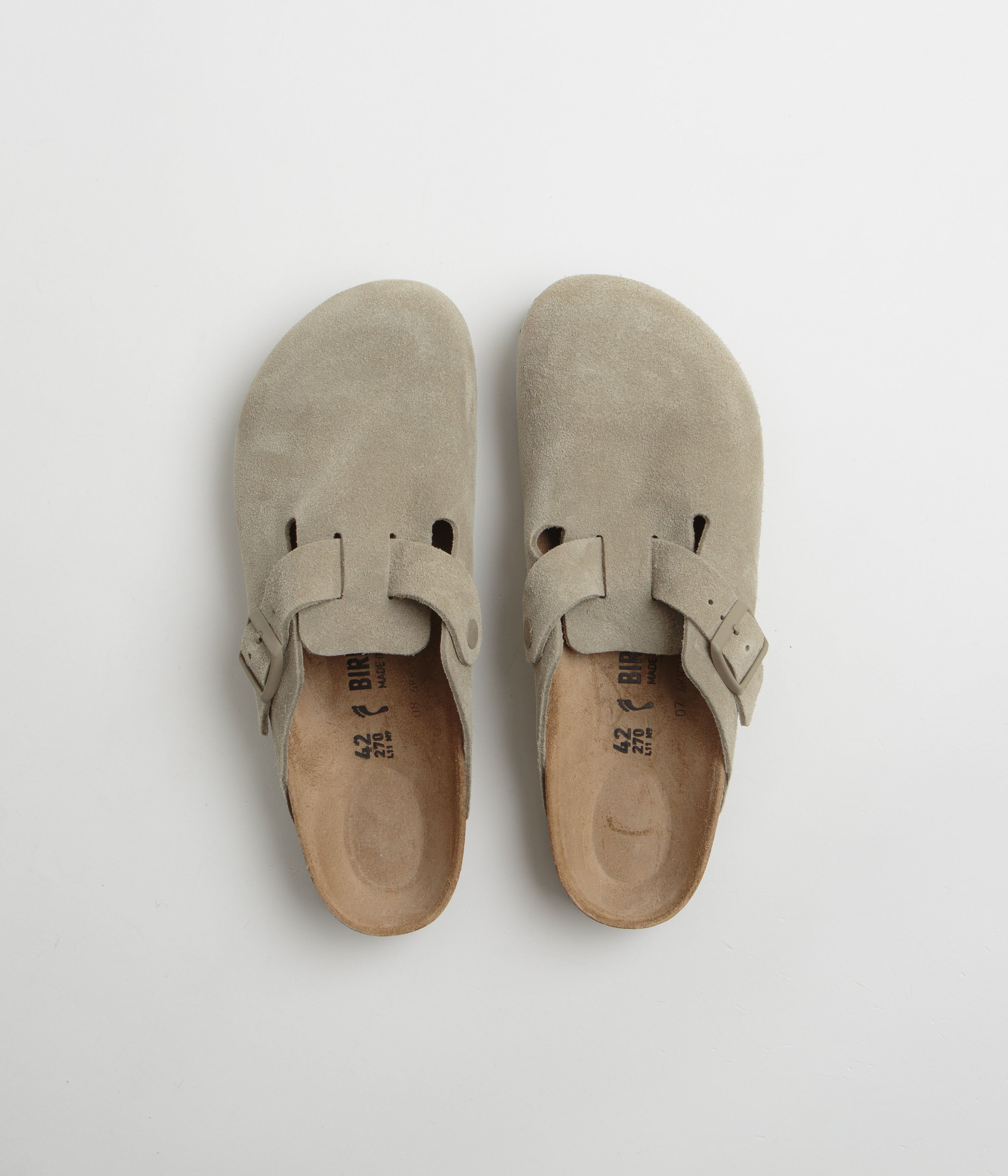 Birkenstock Boston Narrow Sandals - Faded Khaki | Flatspot