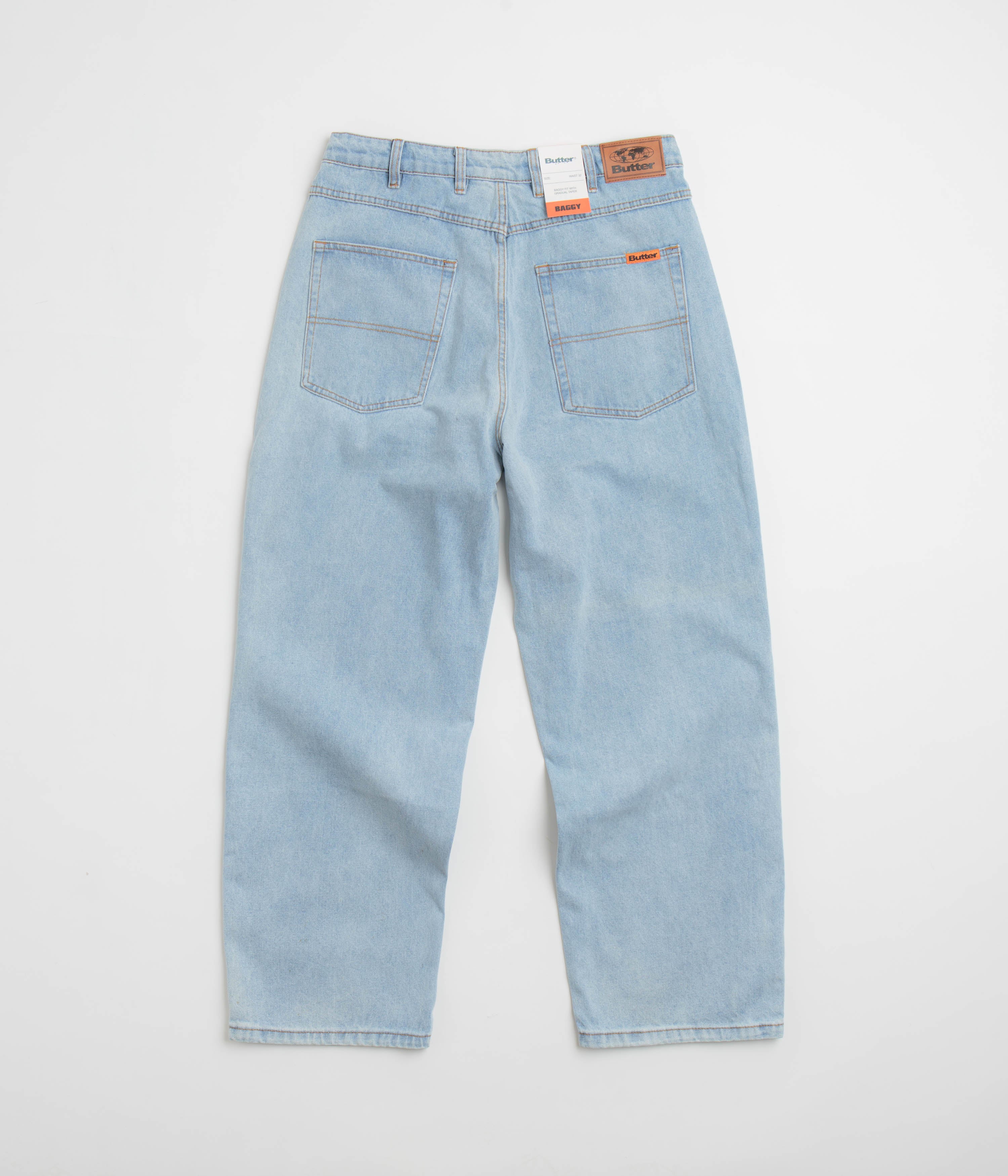 Butter Goods Baggy Denim Jeans - Light Blue | Flatspot