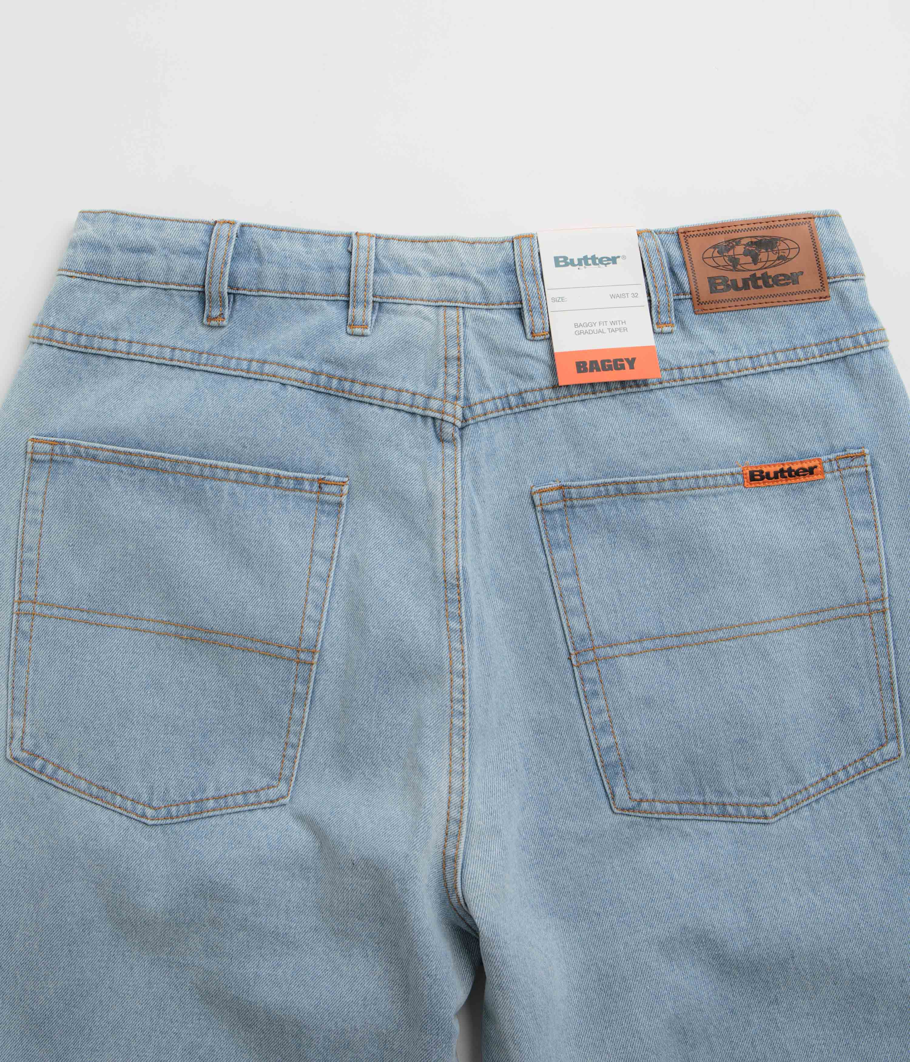 Butter Goods Baggy Denim Jeans - Light Blue | Flatspot