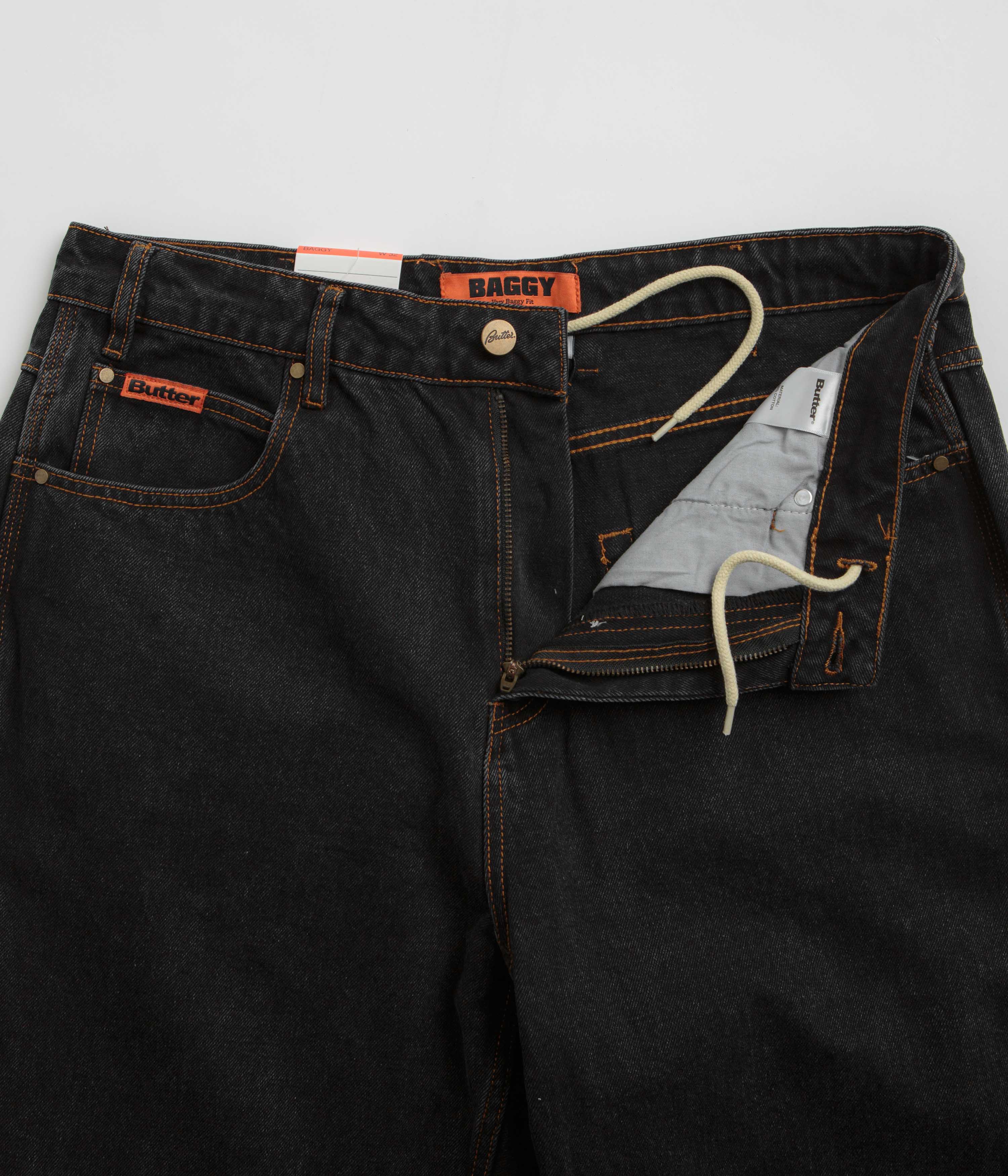 Butter Goods Baggy Denim Jeans - Washed Black | Flatspot