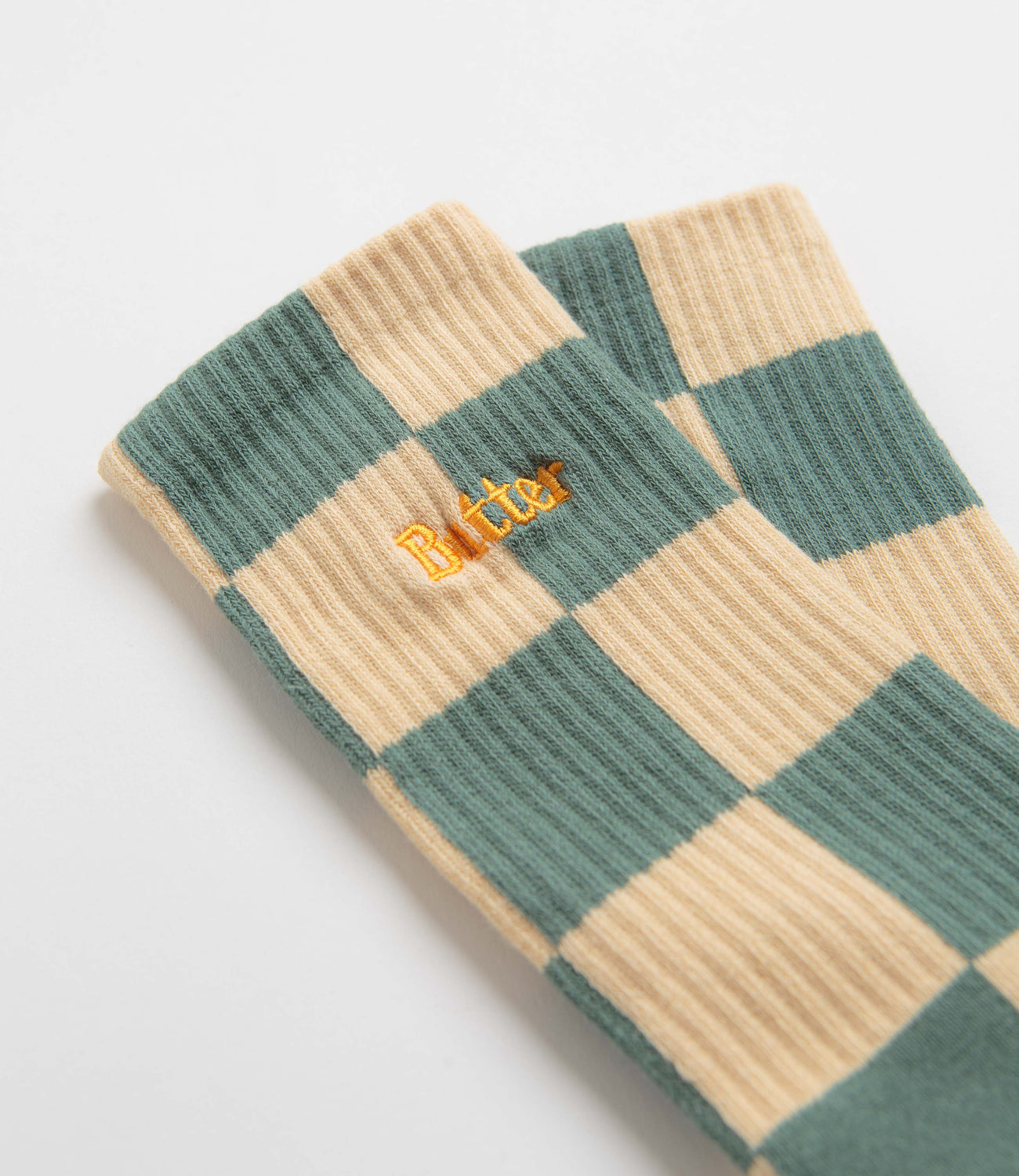 Butter Goods Checkered Socks - Teal / Tan | Flatspot