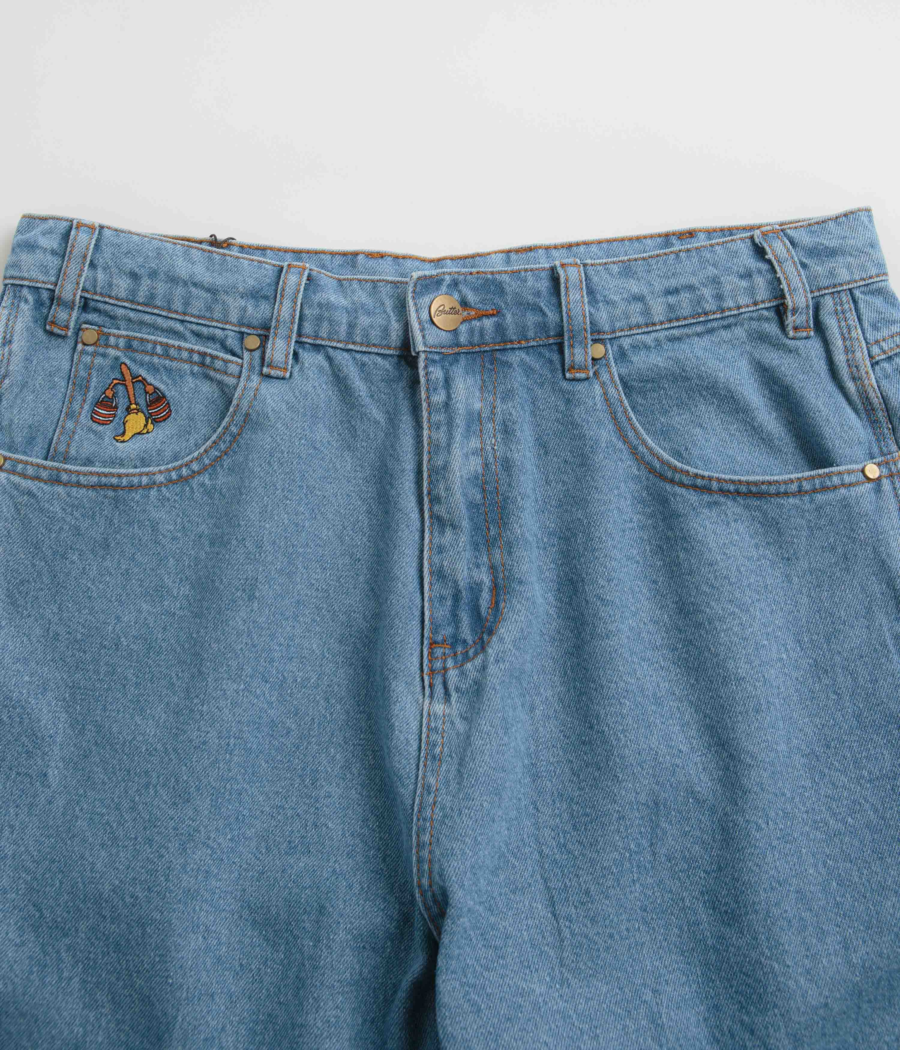 Butter Goods Sorcerer Baggy Denim Shorts - Washed Indigo | Flatspot