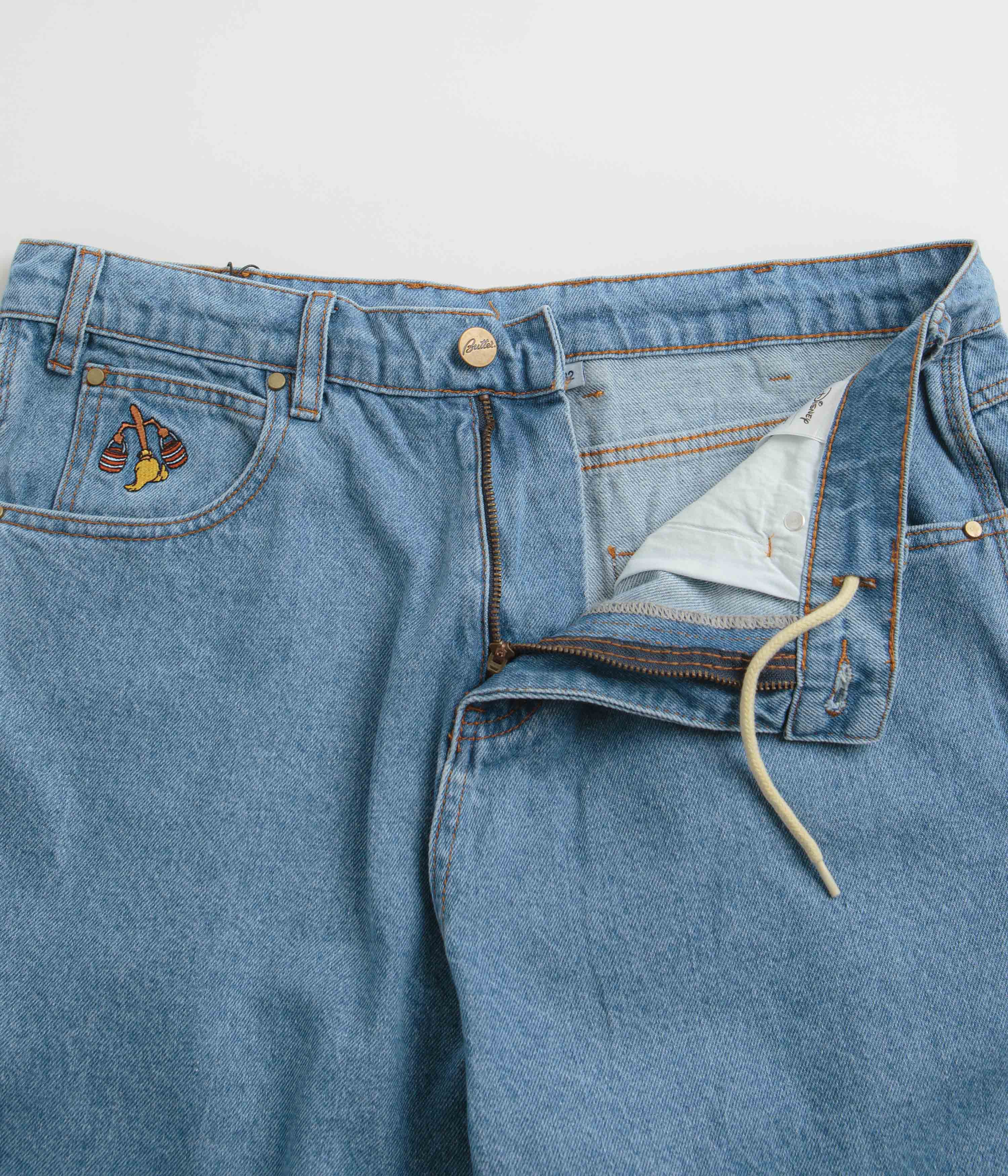 Butter Goods Sorcerer Baggy Denim Shorts - Washed Indigo | Flatspot