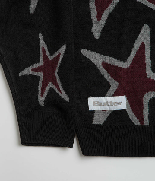 Butter Goods Star Polo Knit Sweatshirt - Black | Flatspot