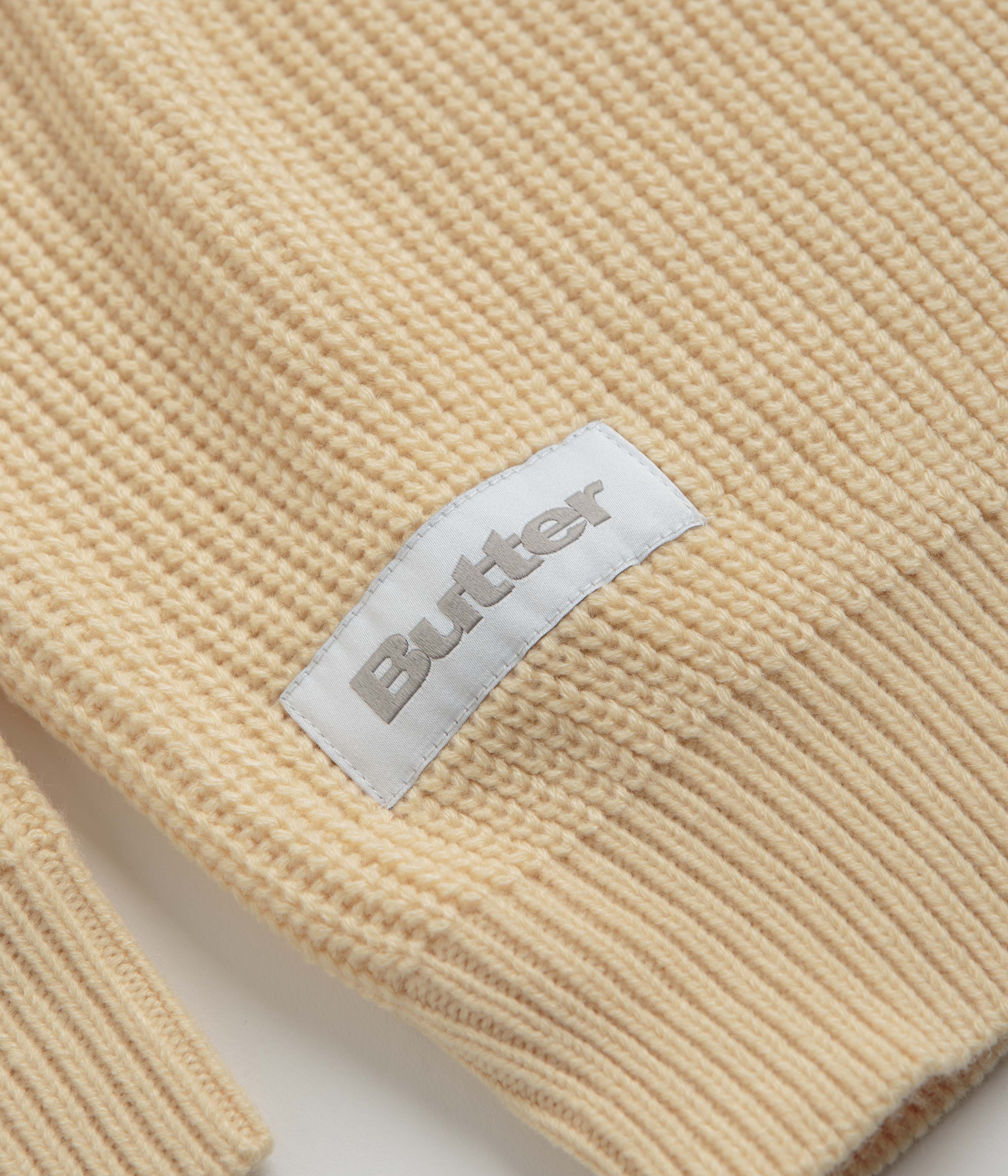Butter Goods Stripe Knitted Sweatshirt - Cream | Flatspot