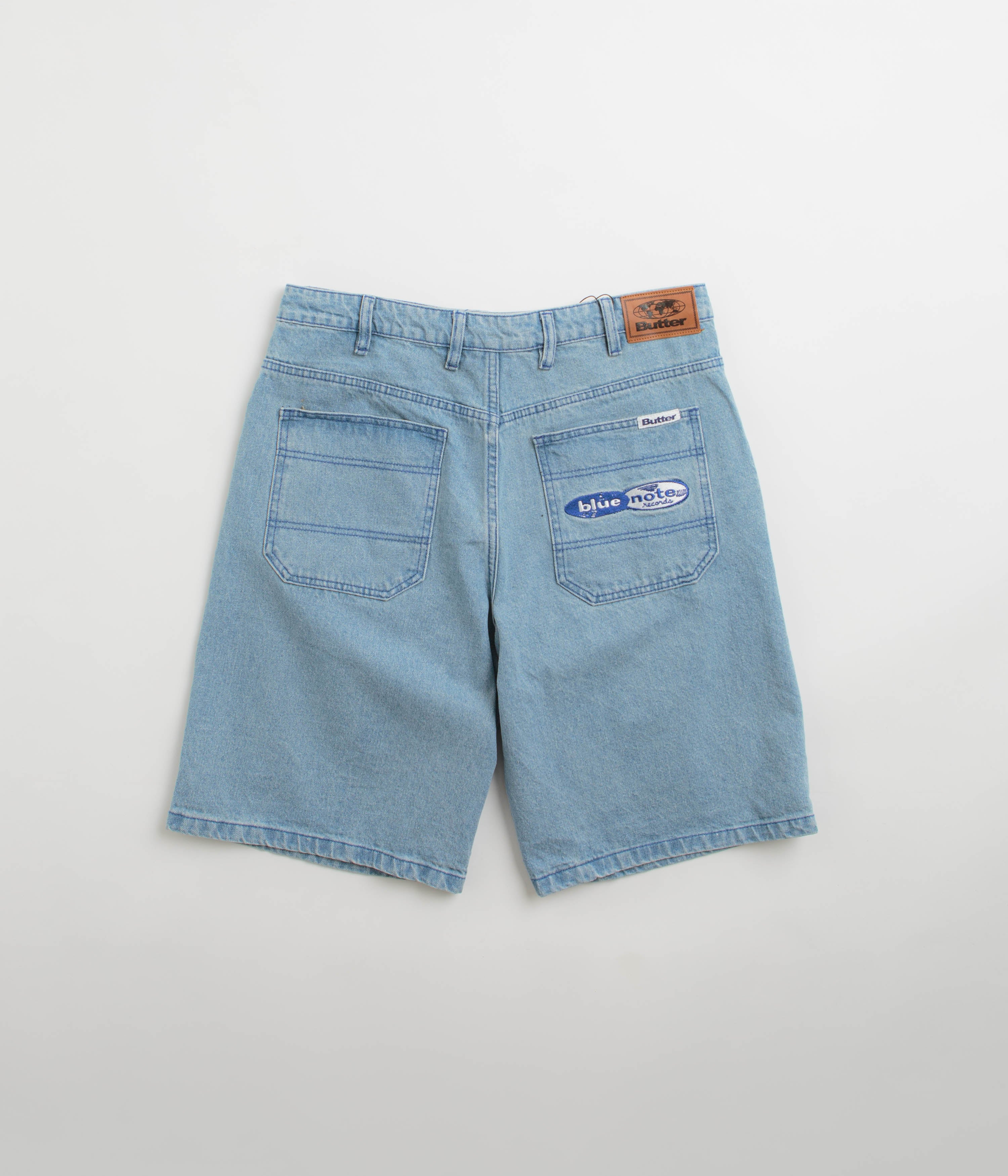 Butter Goods x Blue Note Pleated Denim Shorts - Washed Indigo | Flatspot
