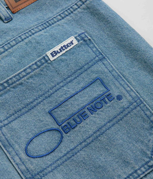 Butter Goods x Blue Note Pleated Jeans - Washed Indigo | Flatspot