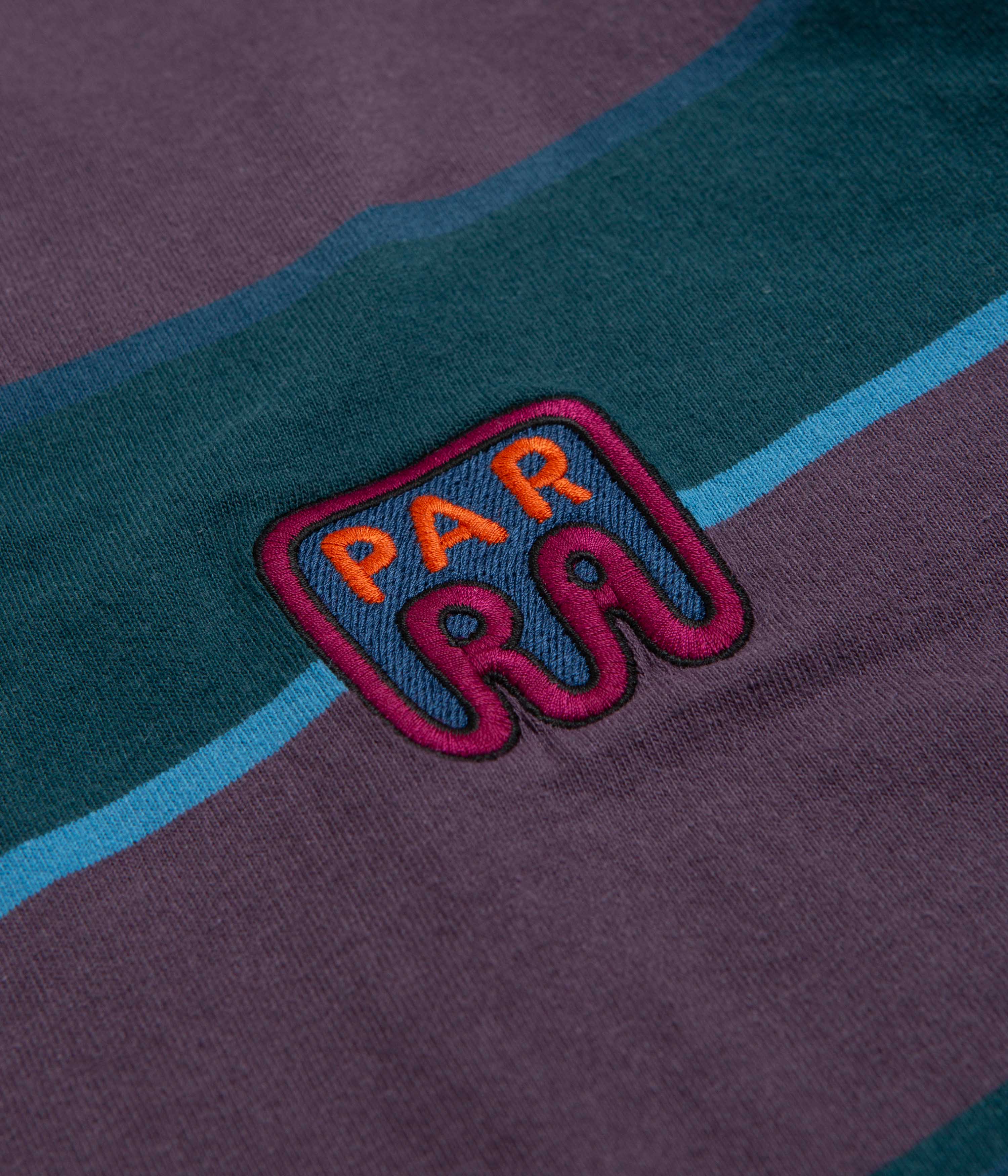 by Parra Fast Food Logo Striped T-Shirt - Aubergine | Flatspot