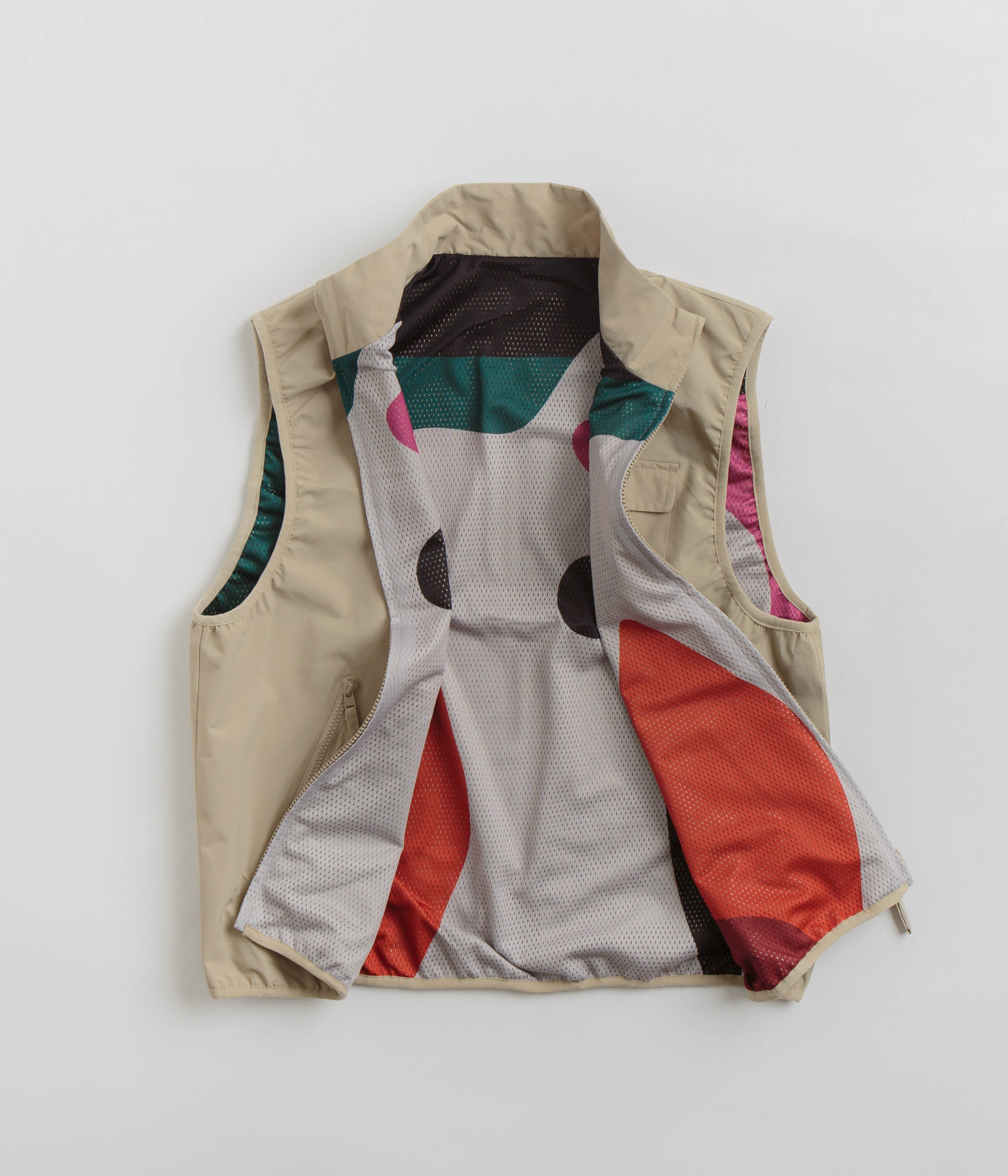 by Parra Ghost Cave Reversible Vest - Tan | Flatspot