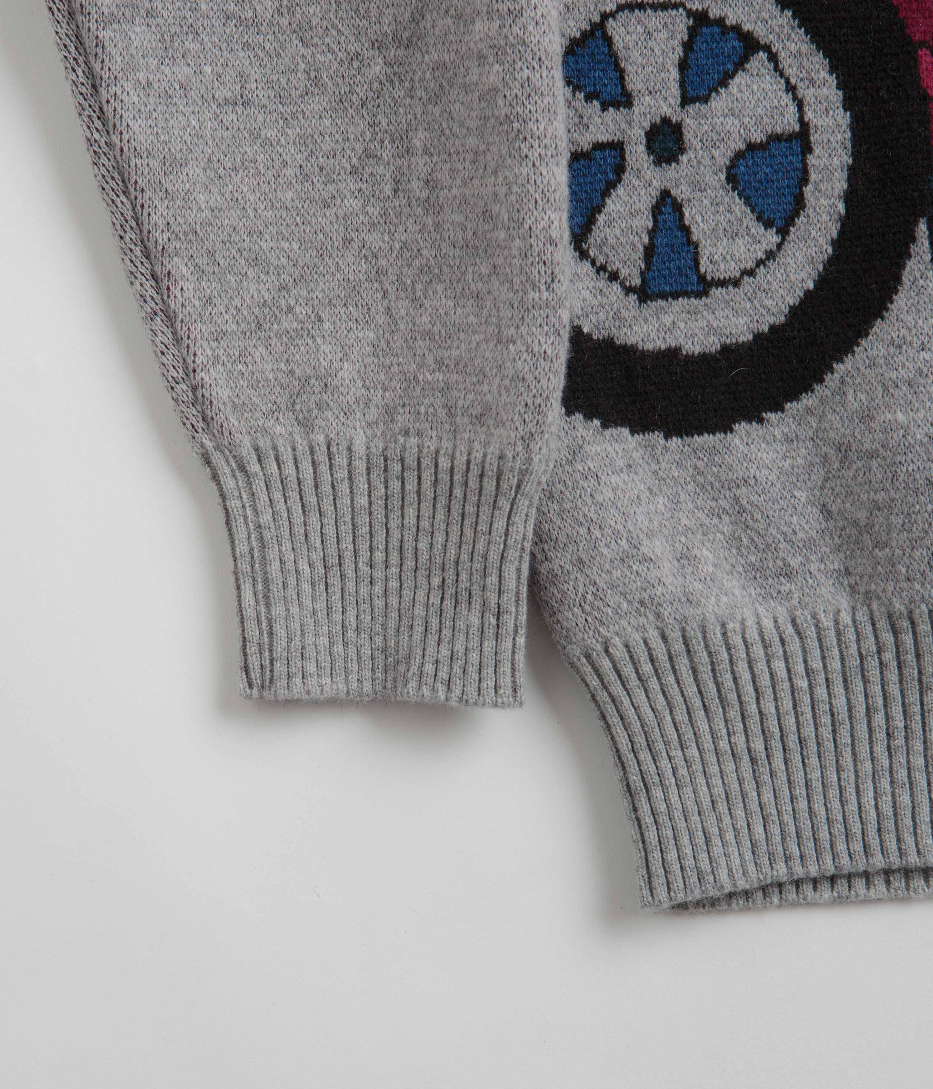 by Parra No Parking Knitted Cardigan - Grey Melange | flatspot