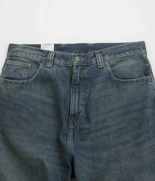 Carhartt Brandon Pants - Blue Worn Used Wash | flatspot