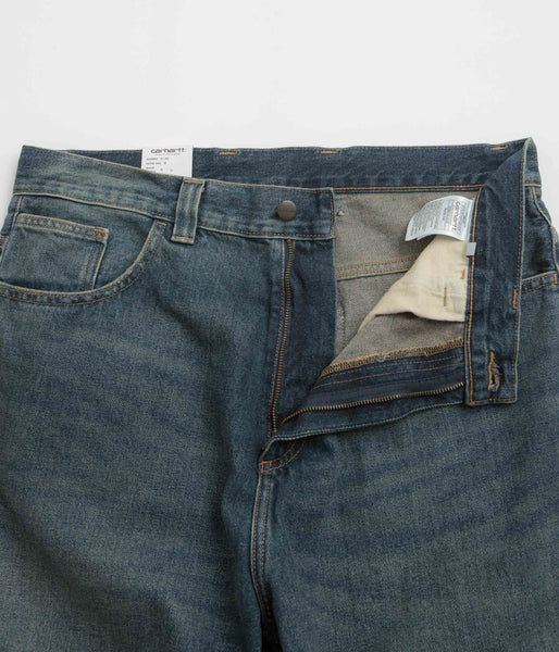 Carhartt Brandon Pants - Blue Worn Used Wash | flatspot