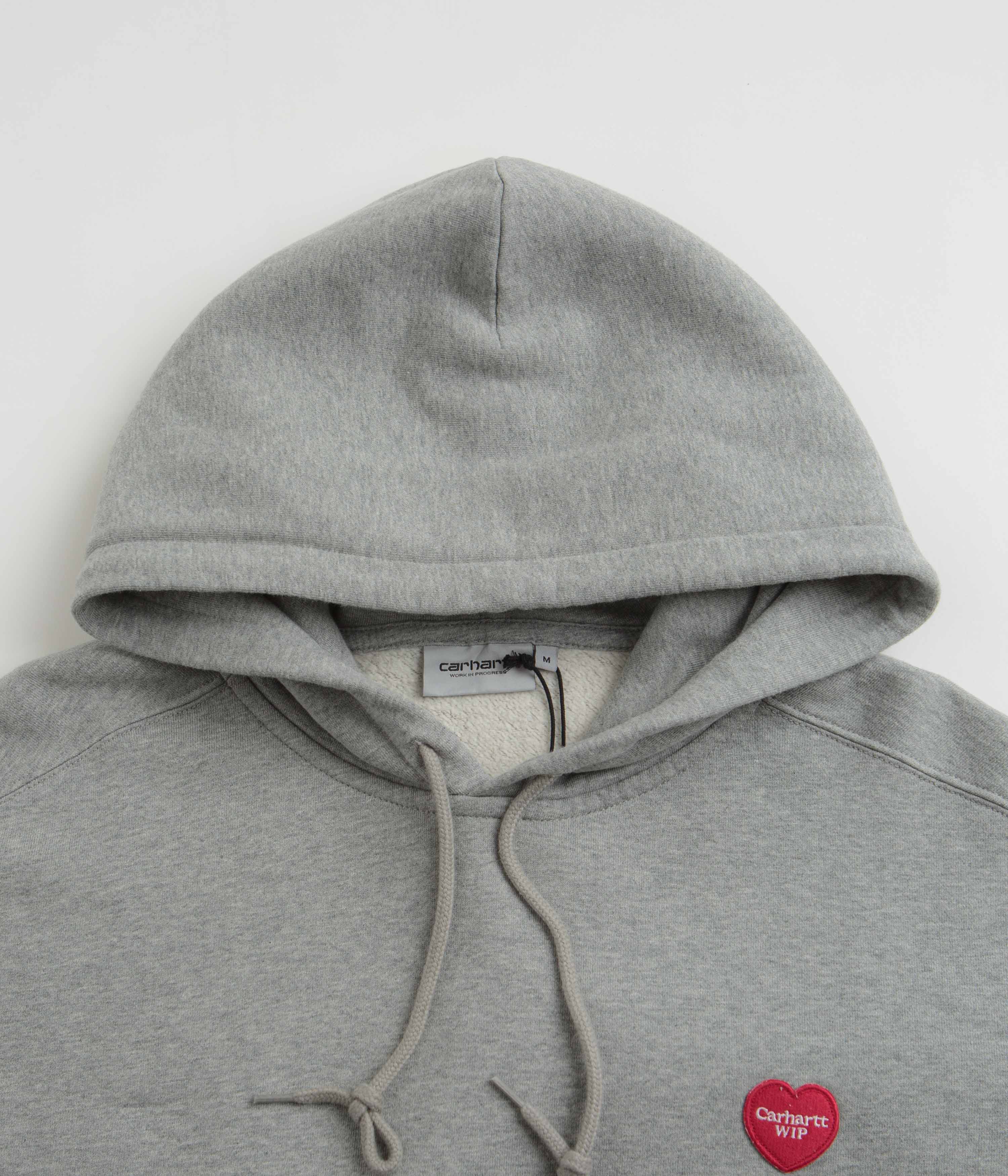 Carhartt Heart Patch Hoodie - Grey Heather | Flatspot