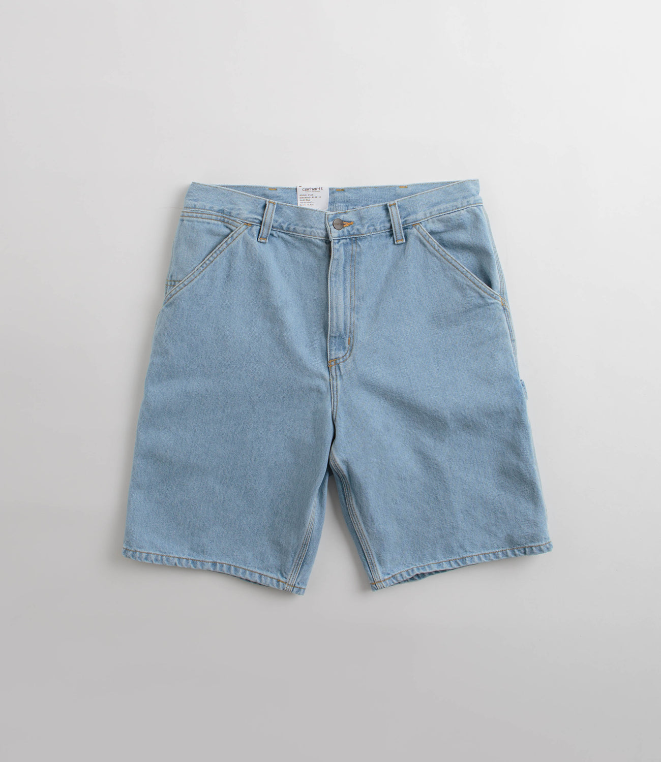 Carhartt Single Knee Shorts - Heavy Stone Bleached Blue | Flatspot