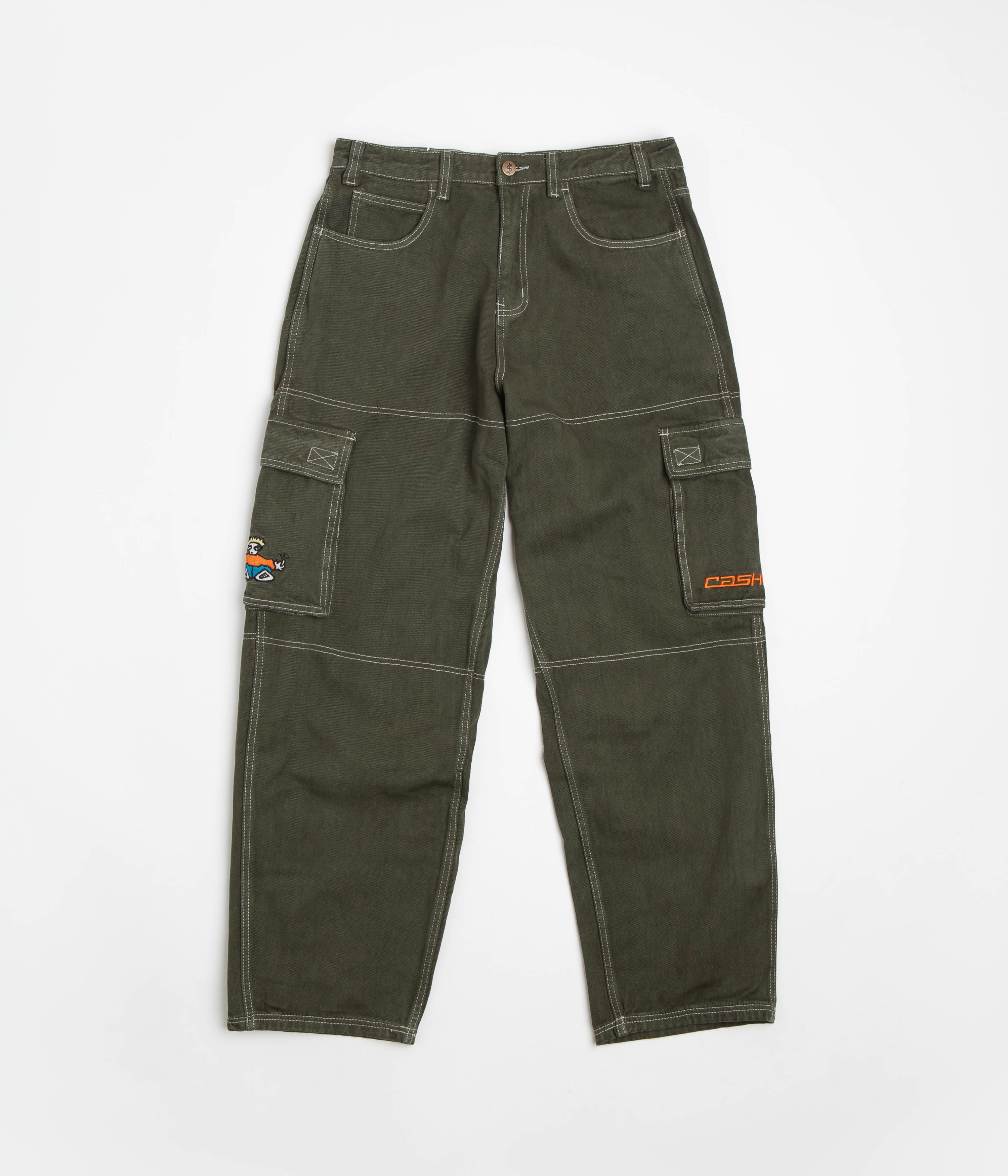 Cash Only Aleka Cargo Jeans - Washed Army | Flatspot
