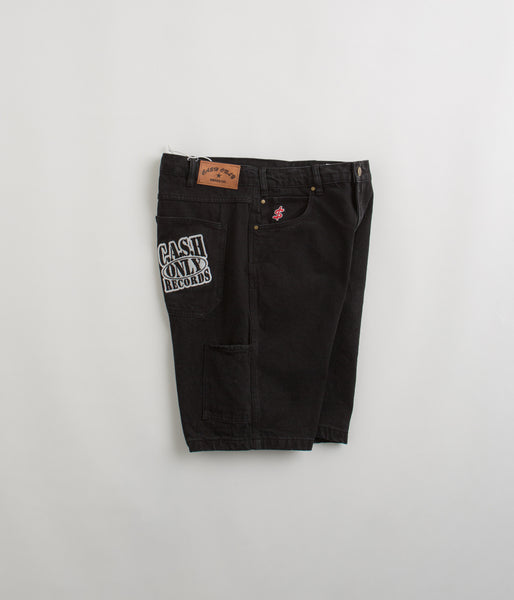 Cash Only Records Denim Shorts - Black | Flatspot