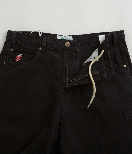 Cash Only Records Denim Shorts - Black | Flatspot