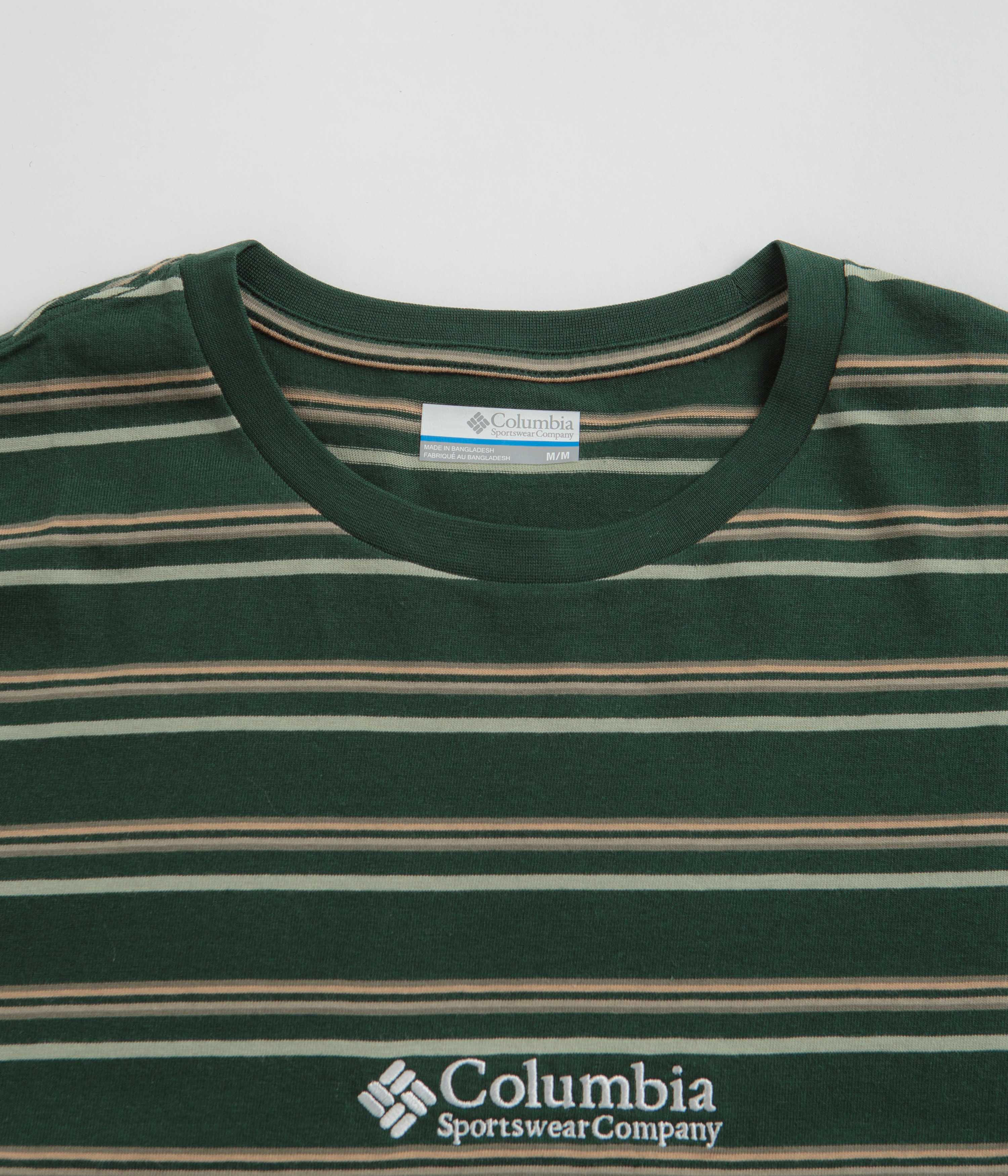 Columbia Somer Slope Striped T-Shirt - Spruce | Flatspot
