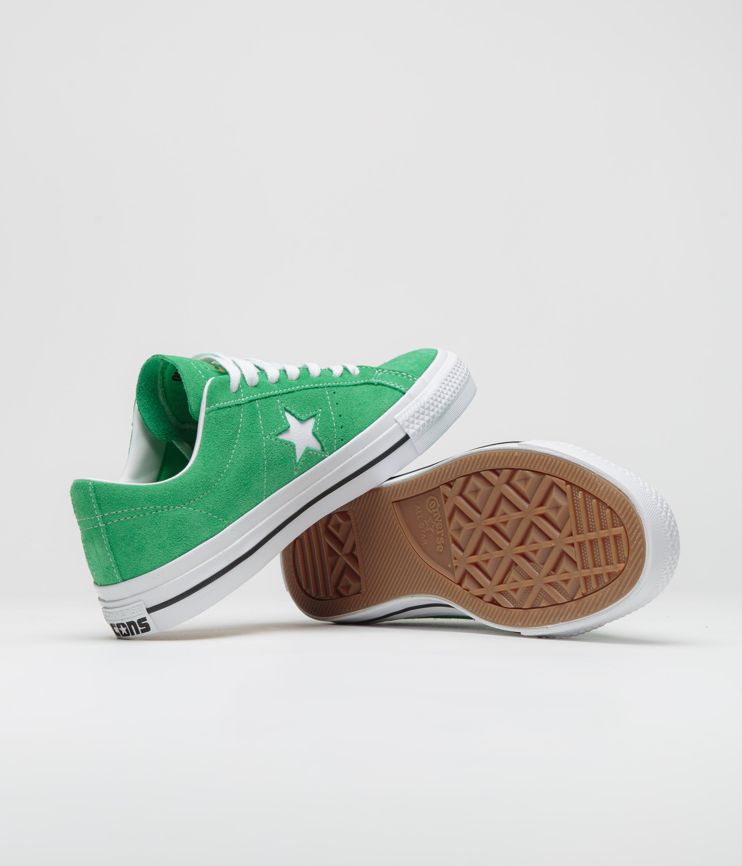 Converse Cons One Star Pro Ox Shoes - Apex Green / White / Black | flatspot
