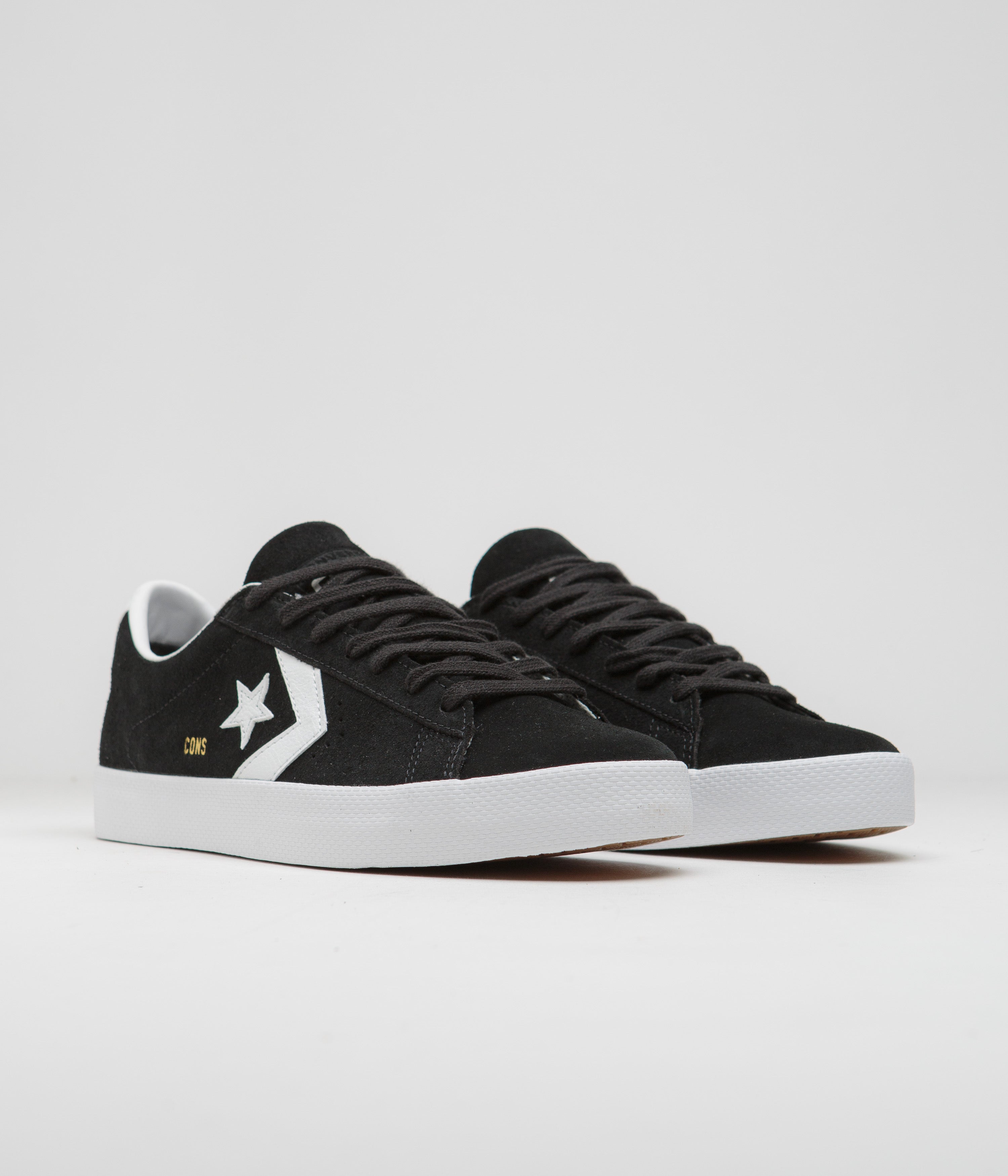 Converse Pro Leather Vulcanized Pro Ox Shoes - Black / White / White ...