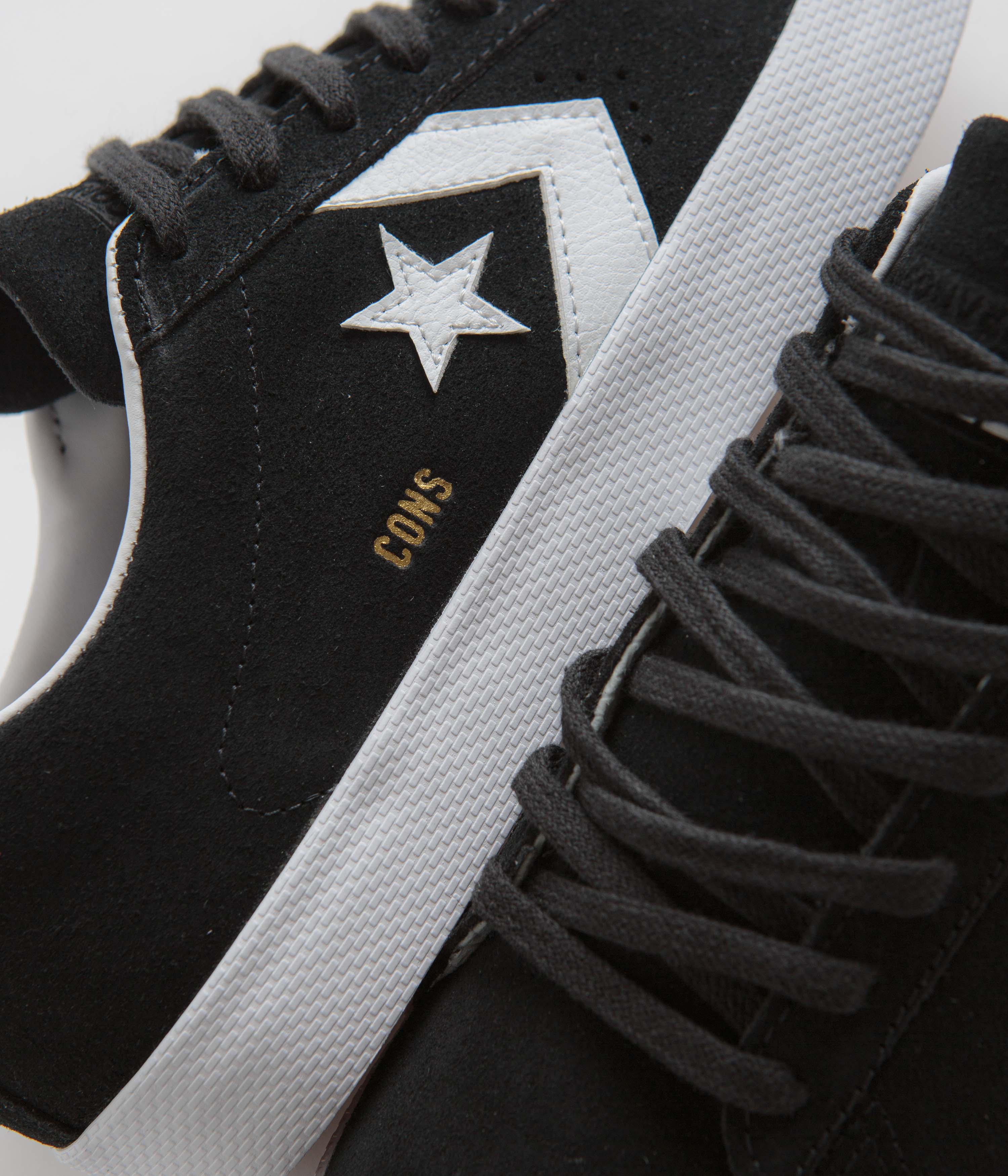 Converse Pro Leather Vulcanized Pro Ox Shoes - Black / White / White ...
