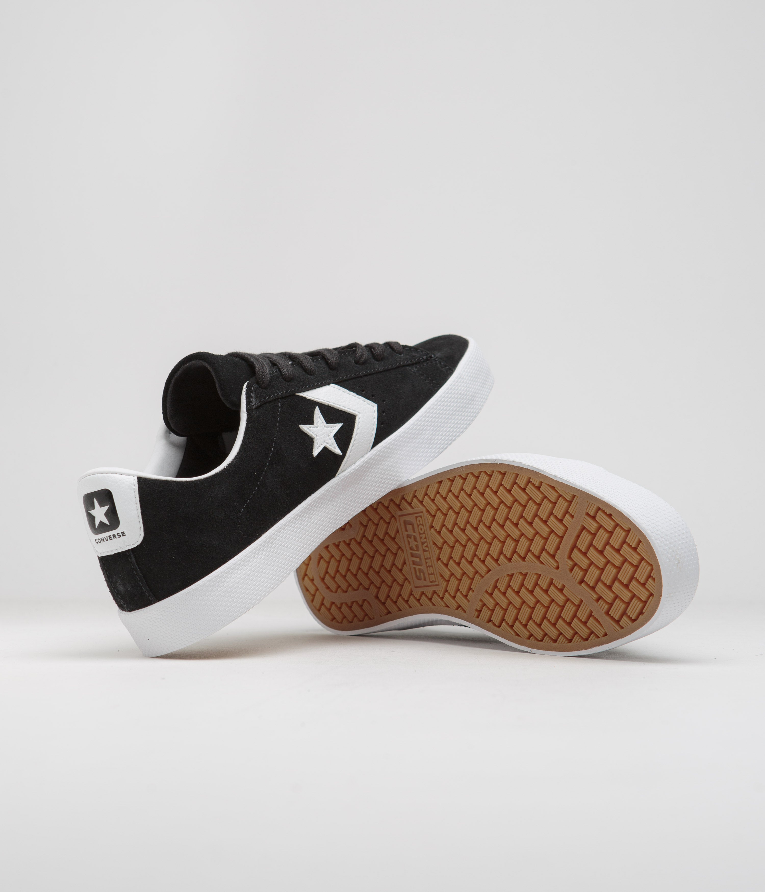 Converse Pro Leather Vulcanized Pro Ox Shoes - Black / White / White ...