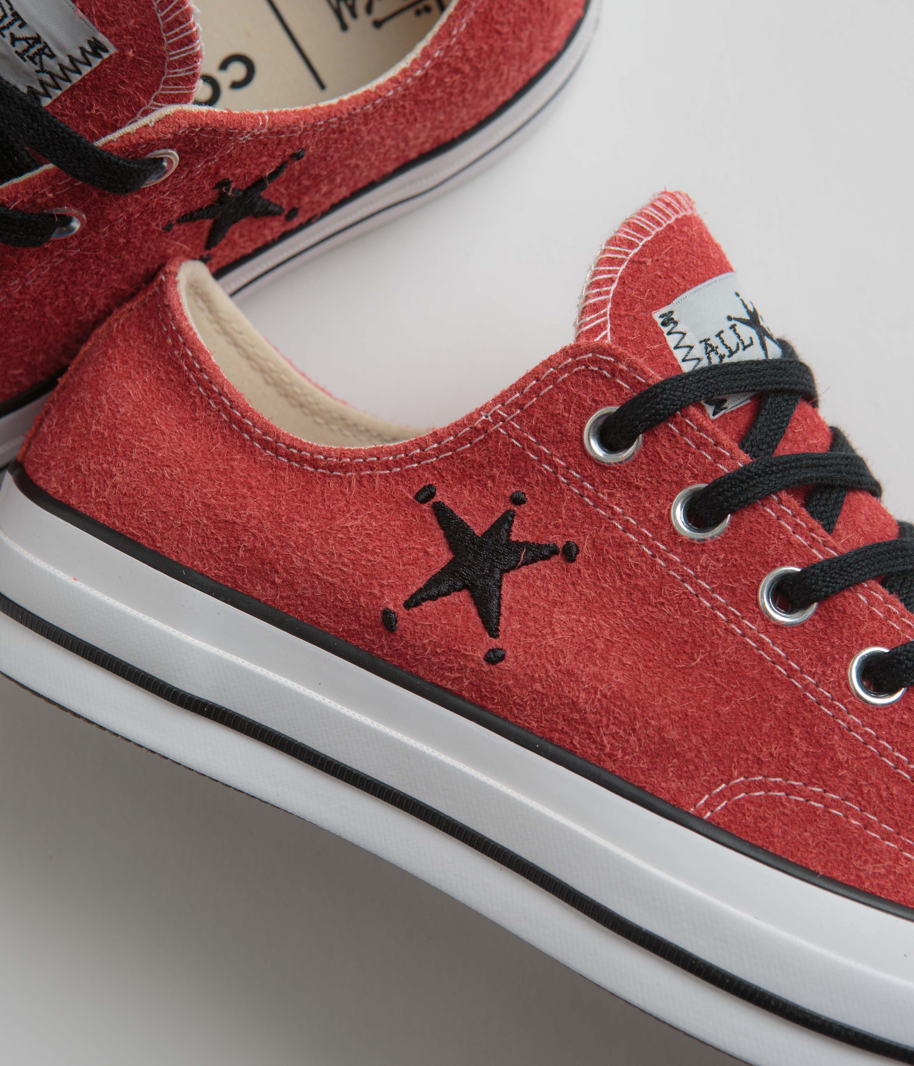 Converse x Stussy Chuck 70 Ox Shoes - Poppy Red | Flatspot Converse x Stussy Chuck 70 Ox Shoes - Poppy Red | Flatspot