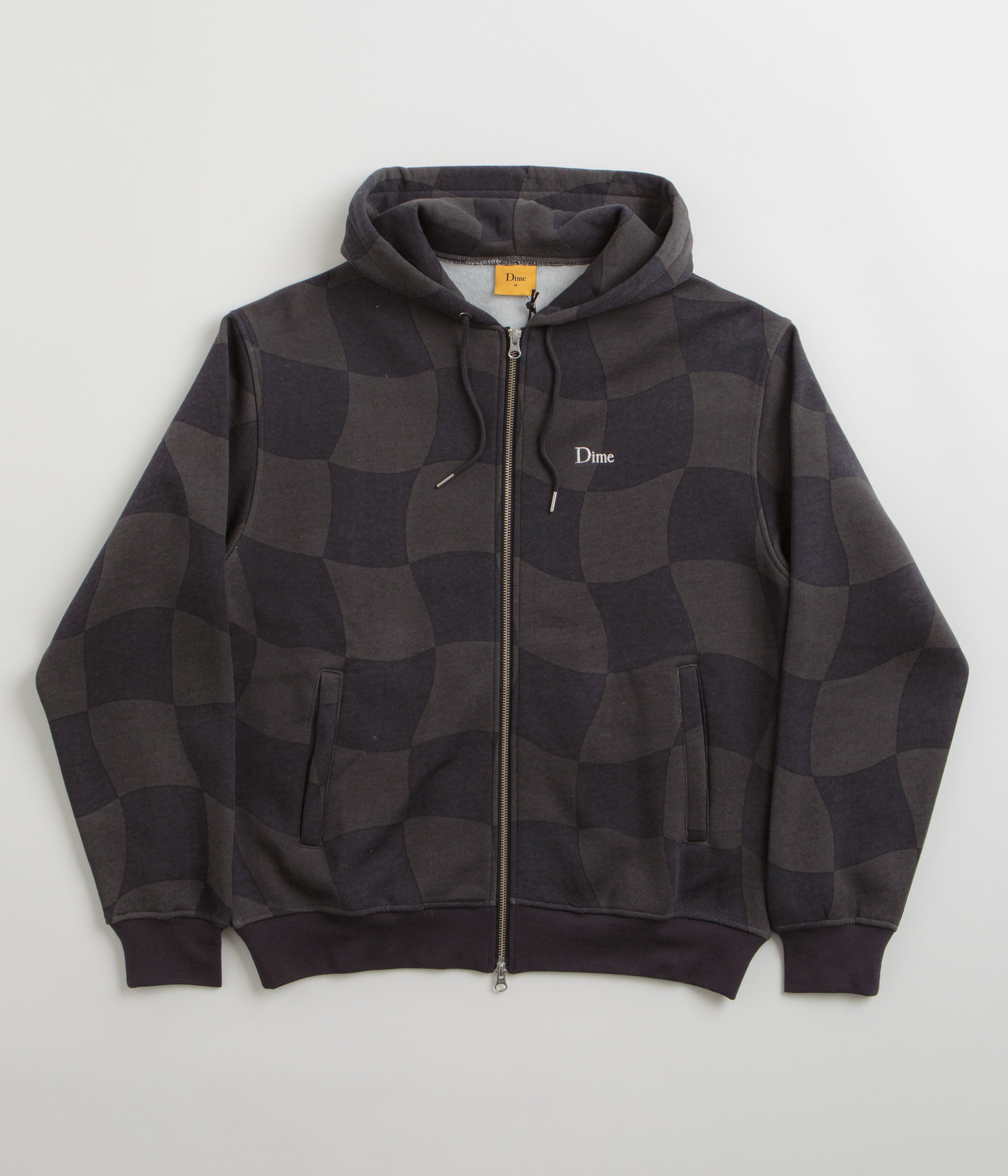Dime Classic Checkmate Zip Hoodie - Charcoal | Flatspot