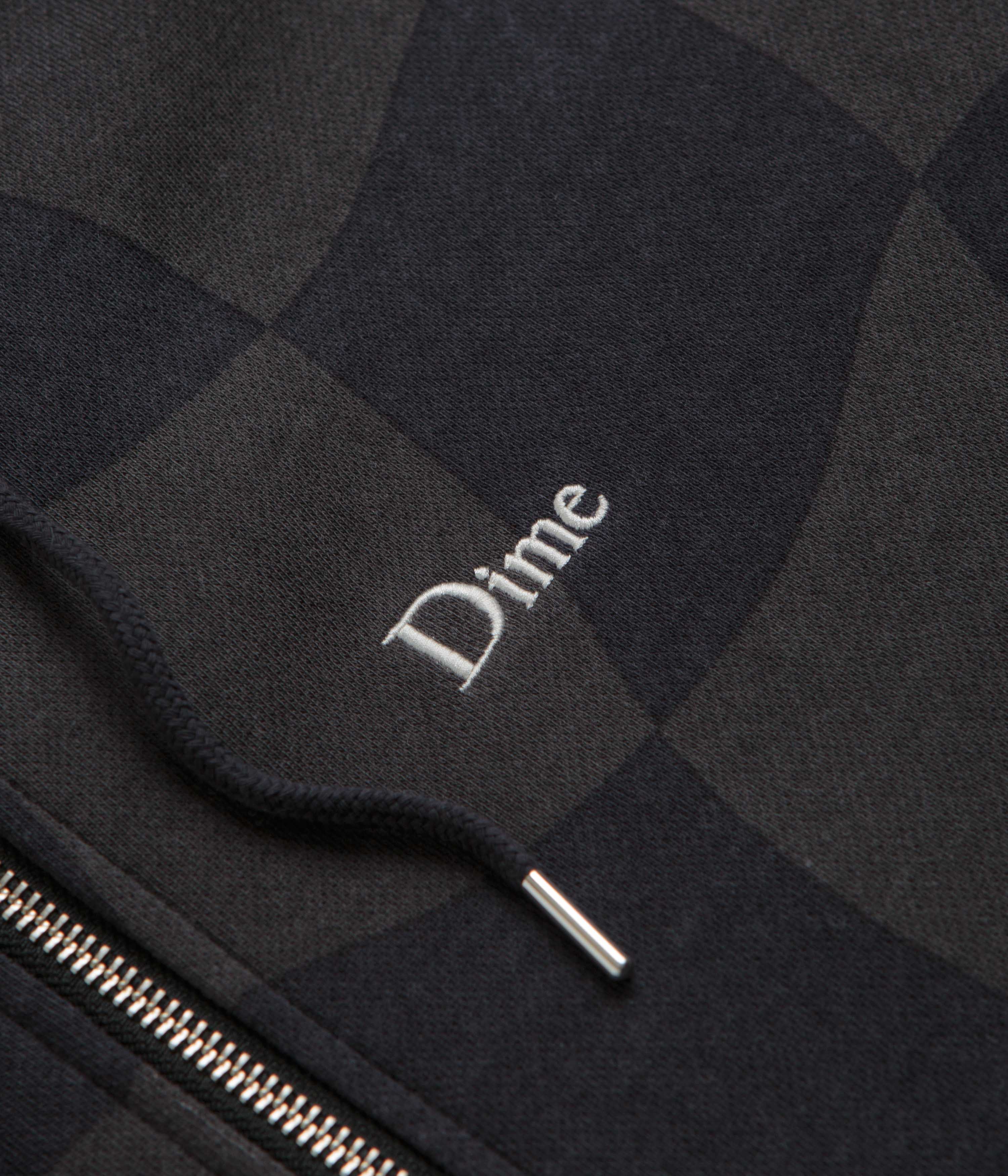 Dime Classic Checkmate Zip Hoodie - Charcoal | Flatspot