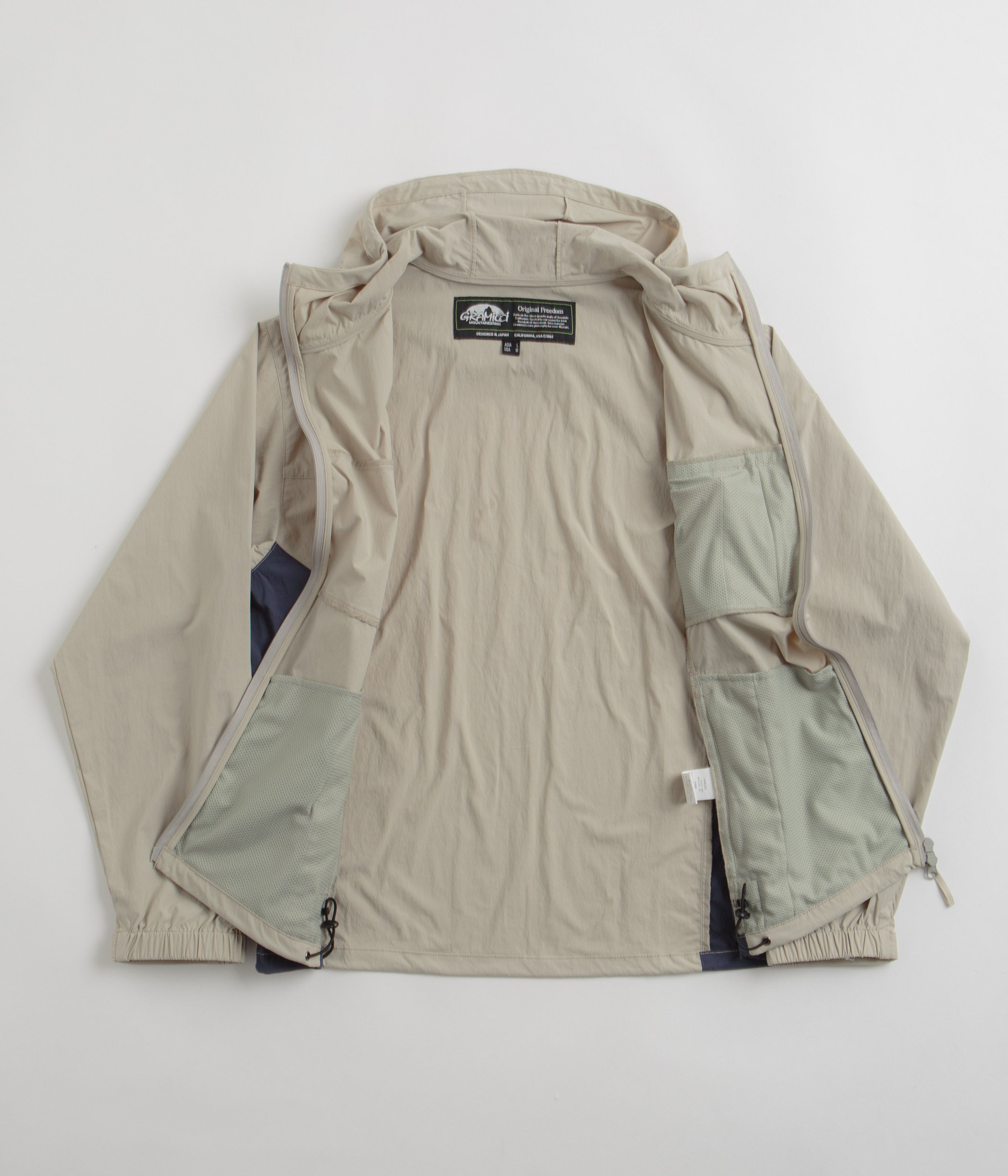 Gramicci Softshell Nylon Hooded Jacket - Stone Grey | Flatspot