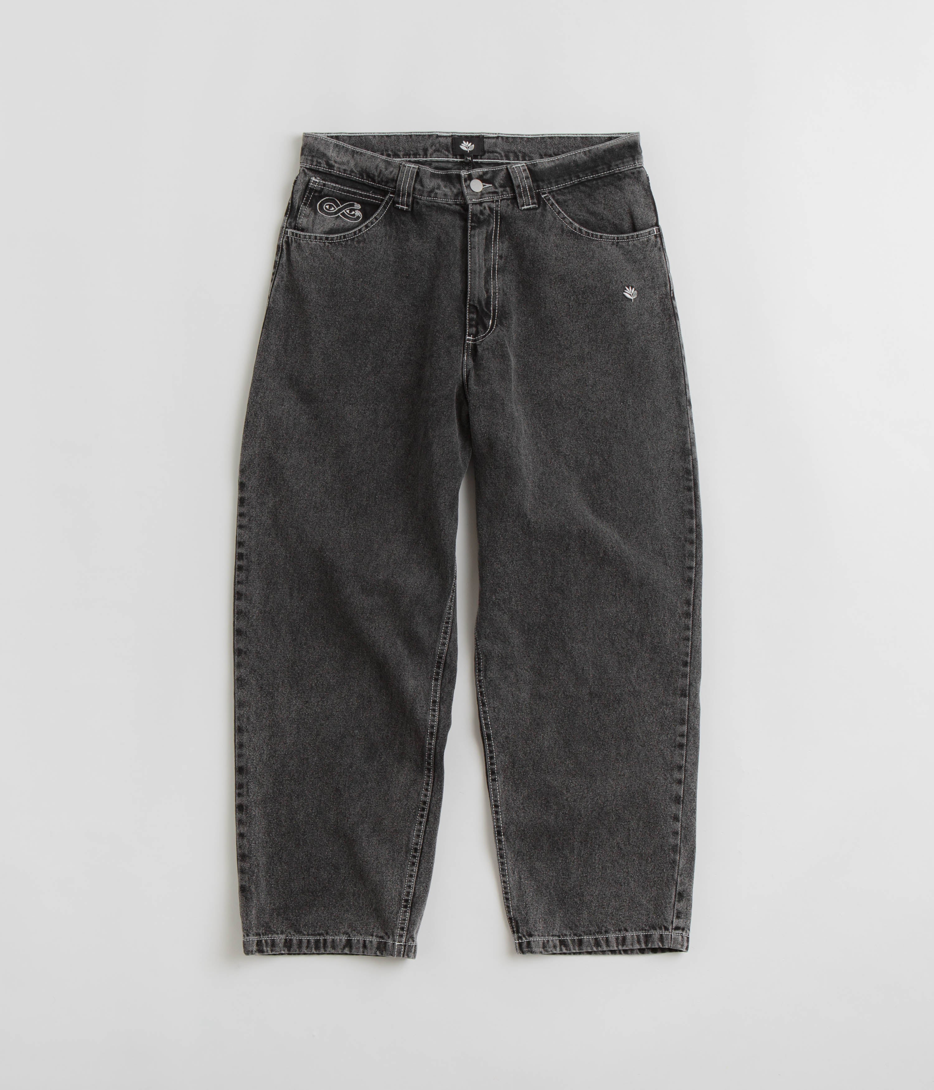 Magenta OG Stitch Jeans - Distressed Black Denim | Flatspot