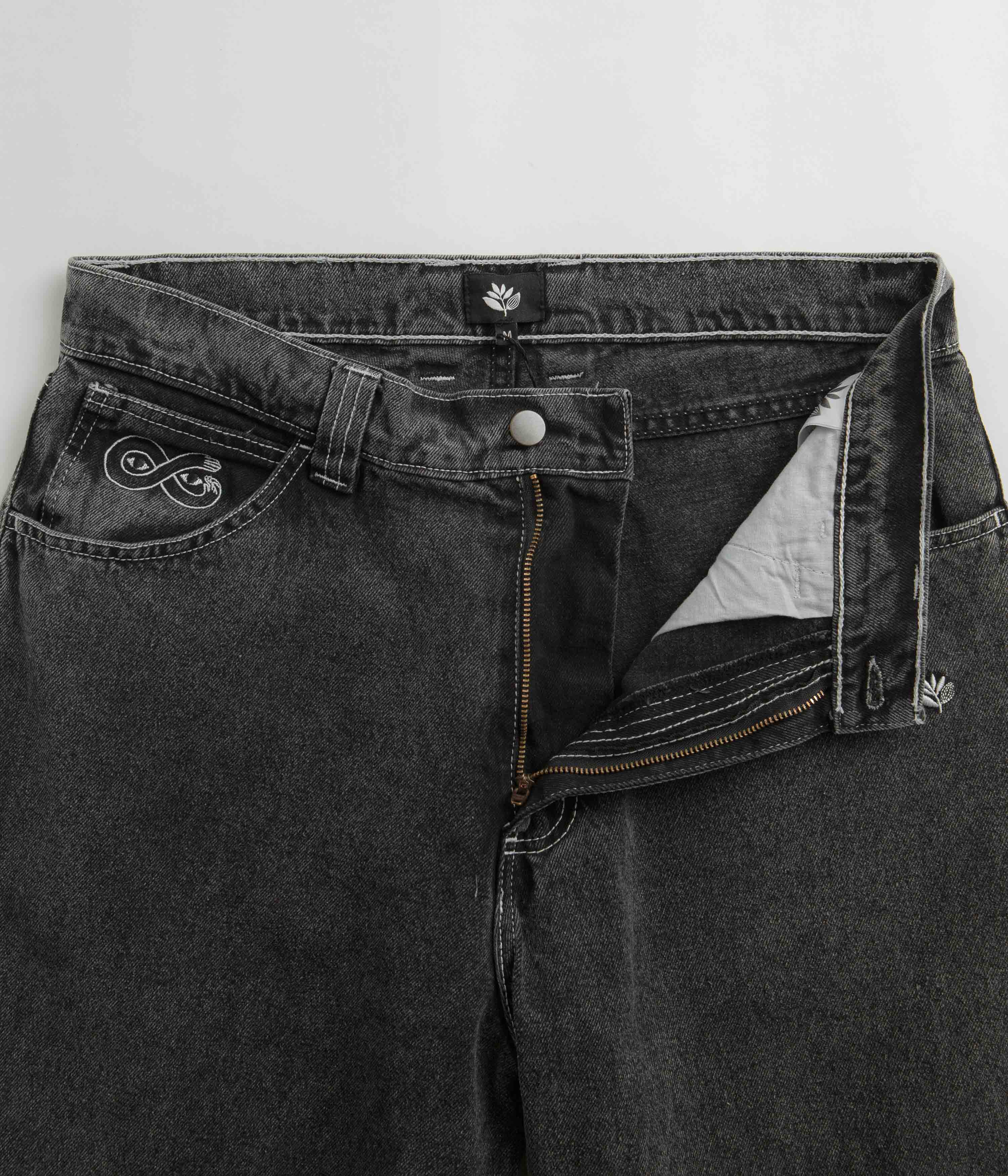 Magenta OG Stitch Jeans - Distressed Black Denim | Flatspot