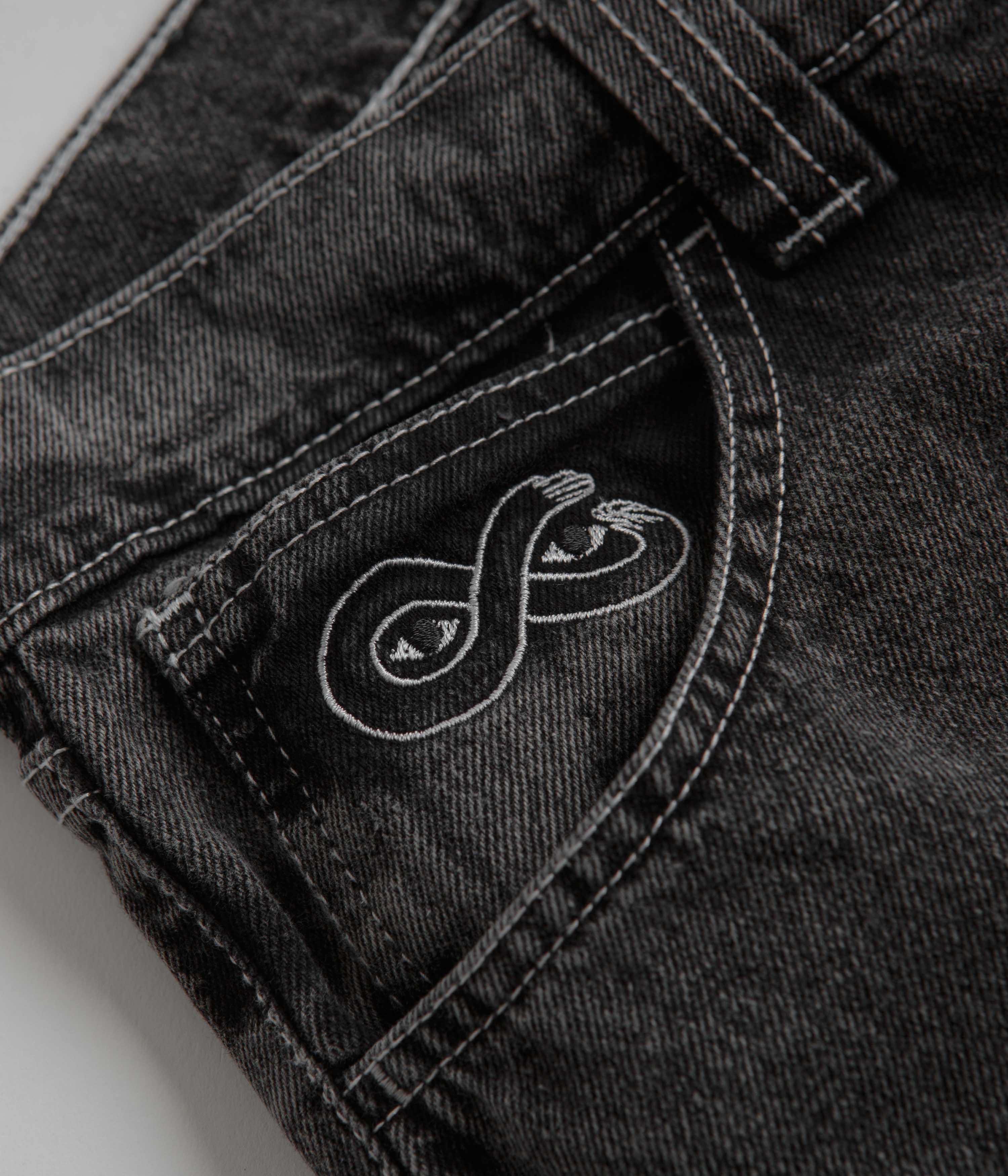 Magenta OG Stitch Jeans - Distressed Black Denim | Flatspot