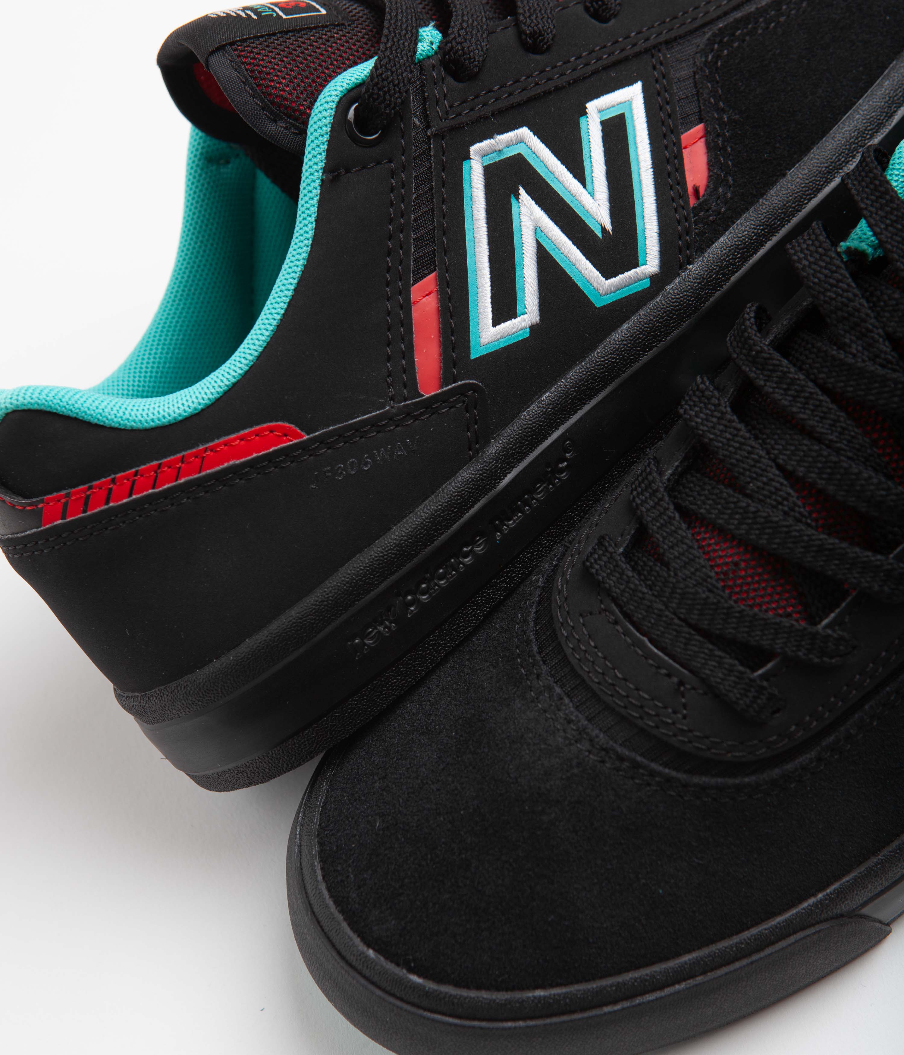 New Balance Numeric 306 Jamie Foy Shoes - Black / Red / Black | Flatspot