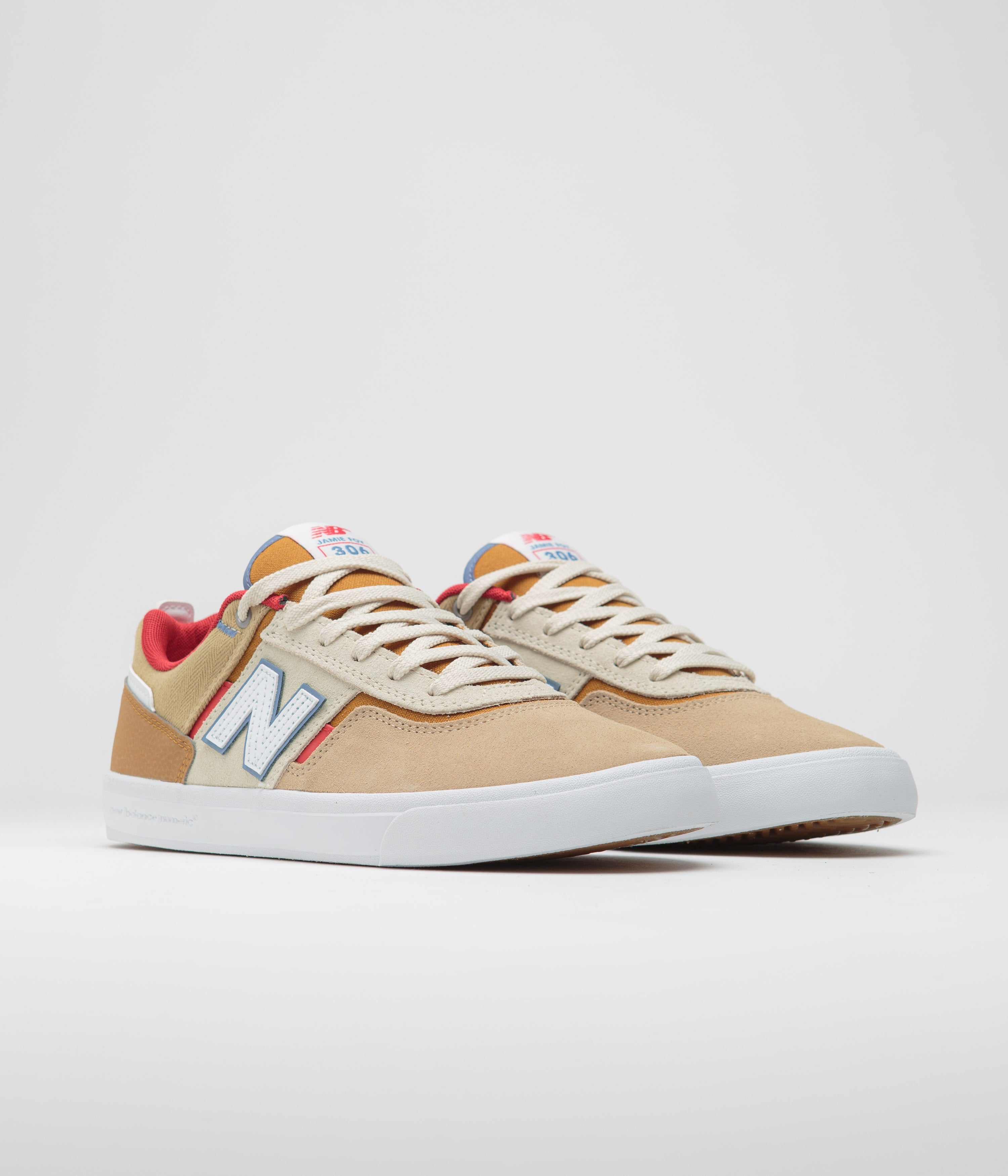 New Balance Numeric 306 Jamie Foy Shoes - Tan / Red | Flatspot