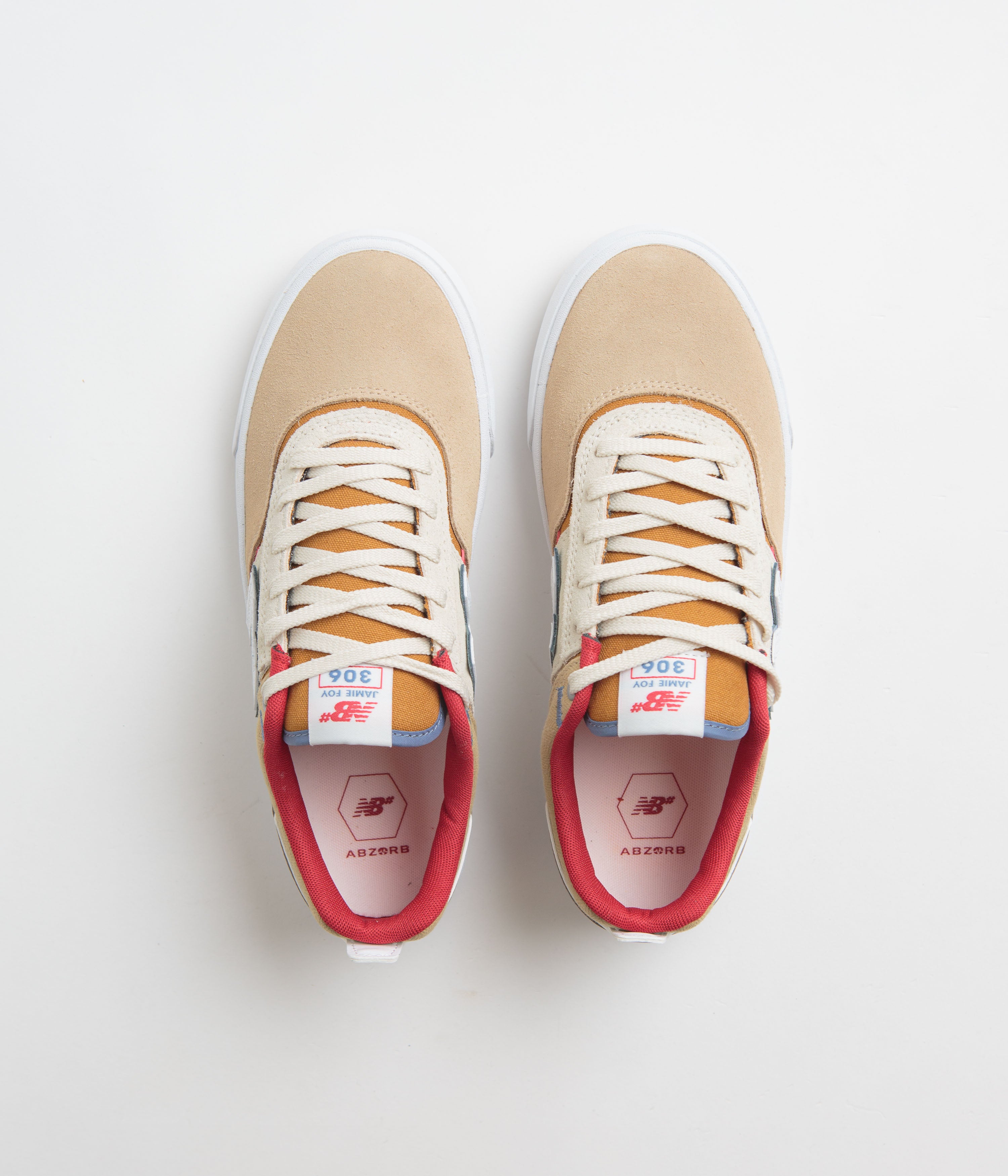 New Balance Numeric 306 Jamie Foy Shoes - Tan / Red | Flatspot