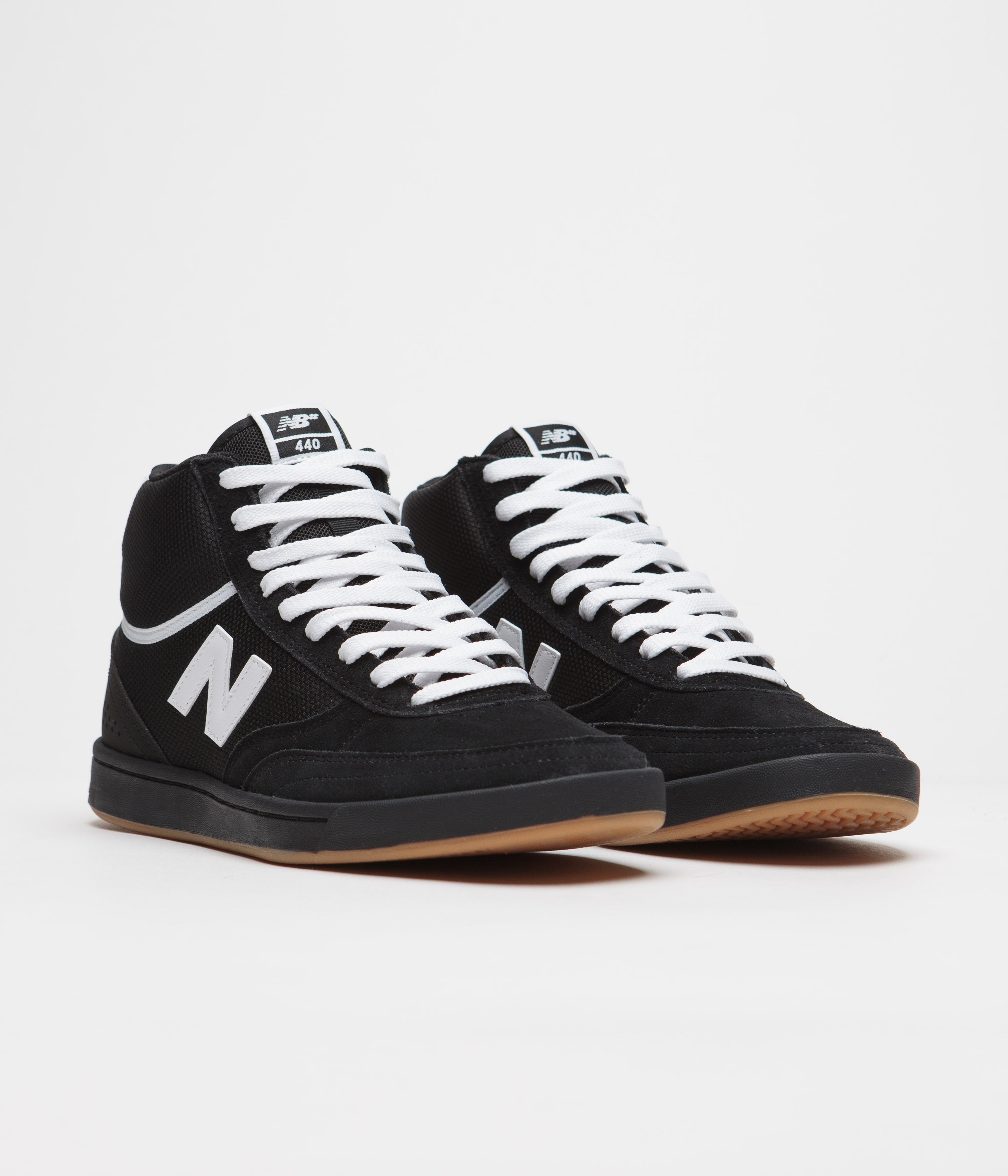 New Balance Numeric 440 Hi Shoes - Black / White / White | Flatspot