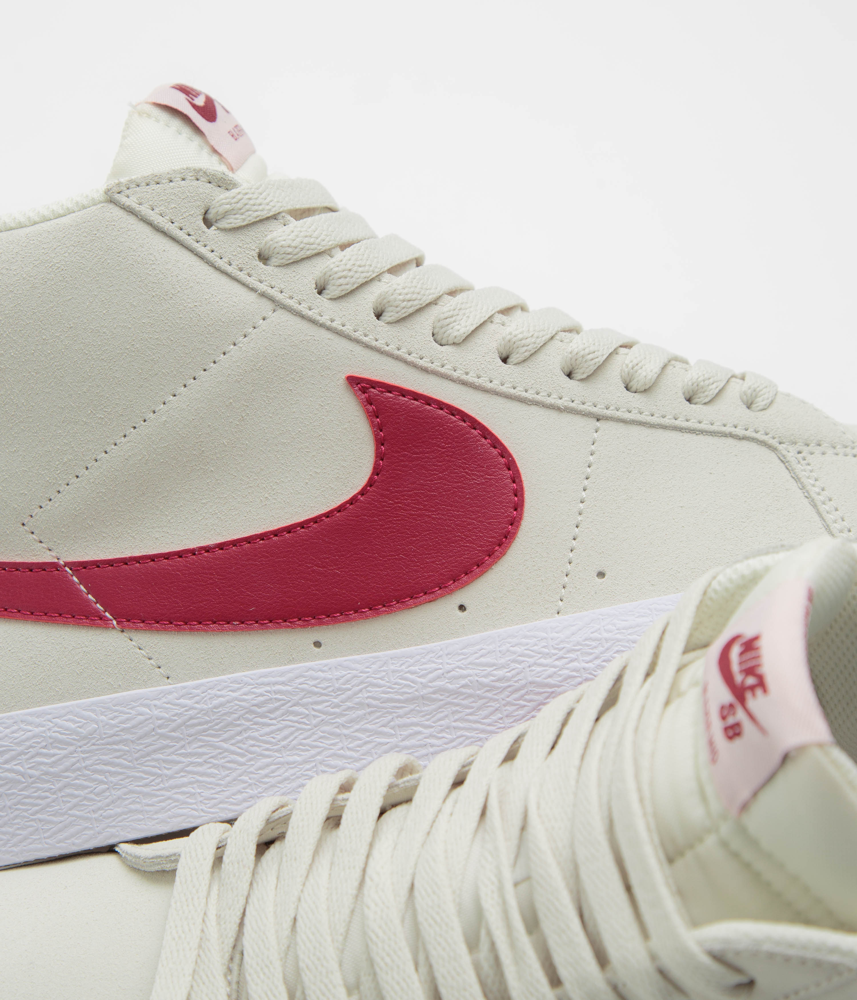 Nike SB Blazer Mid Shoes - Pale Ivory / Noble Red - Silt Red - White ...