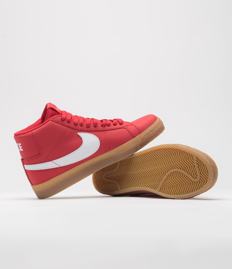 Nike SB Orange Label Blazer Mid Shoes - University Red / White - White ...