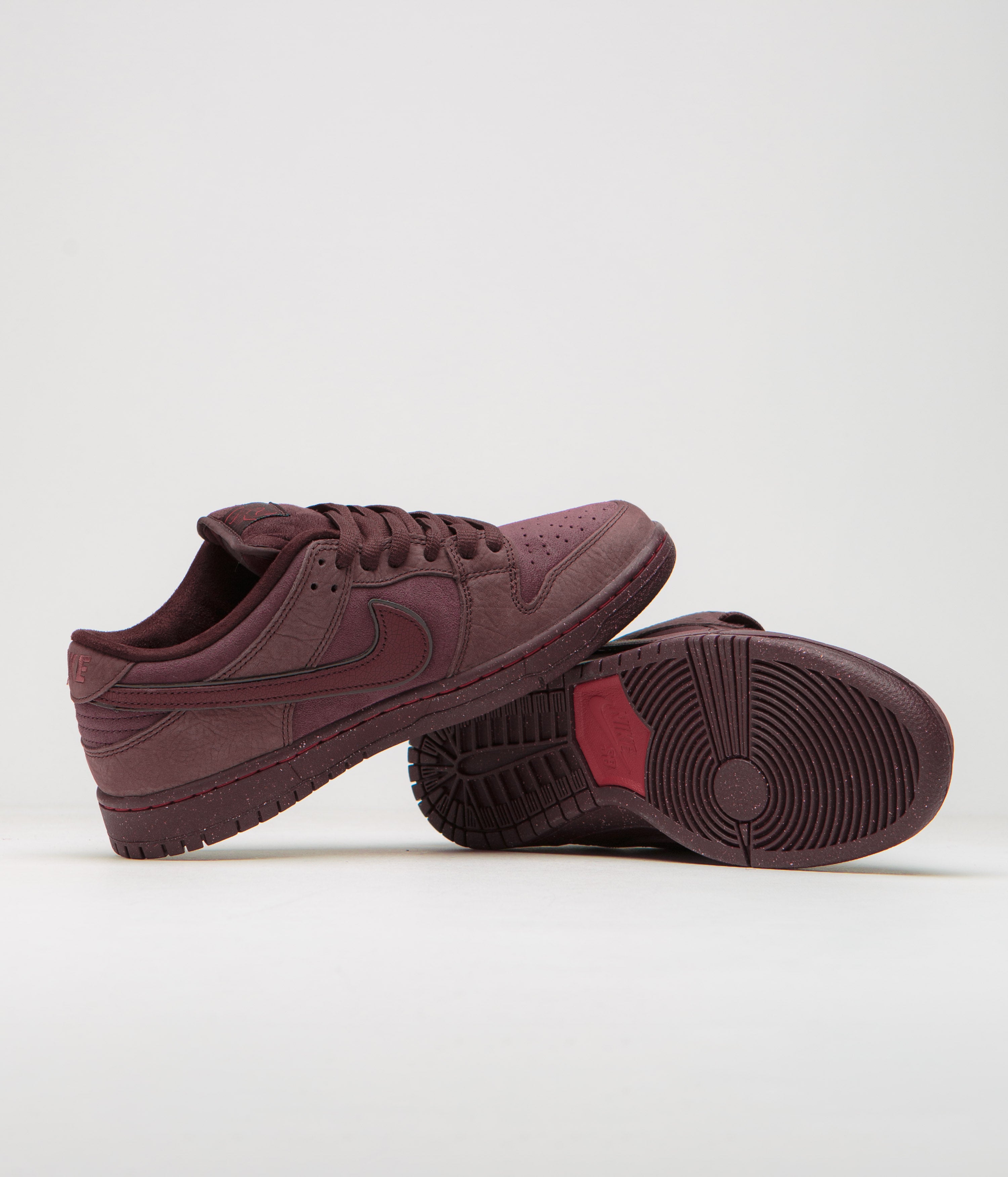 Nike SB Dunk Low Premium Shoes - Burgundy Crush / Dark Team Red - Eart ...