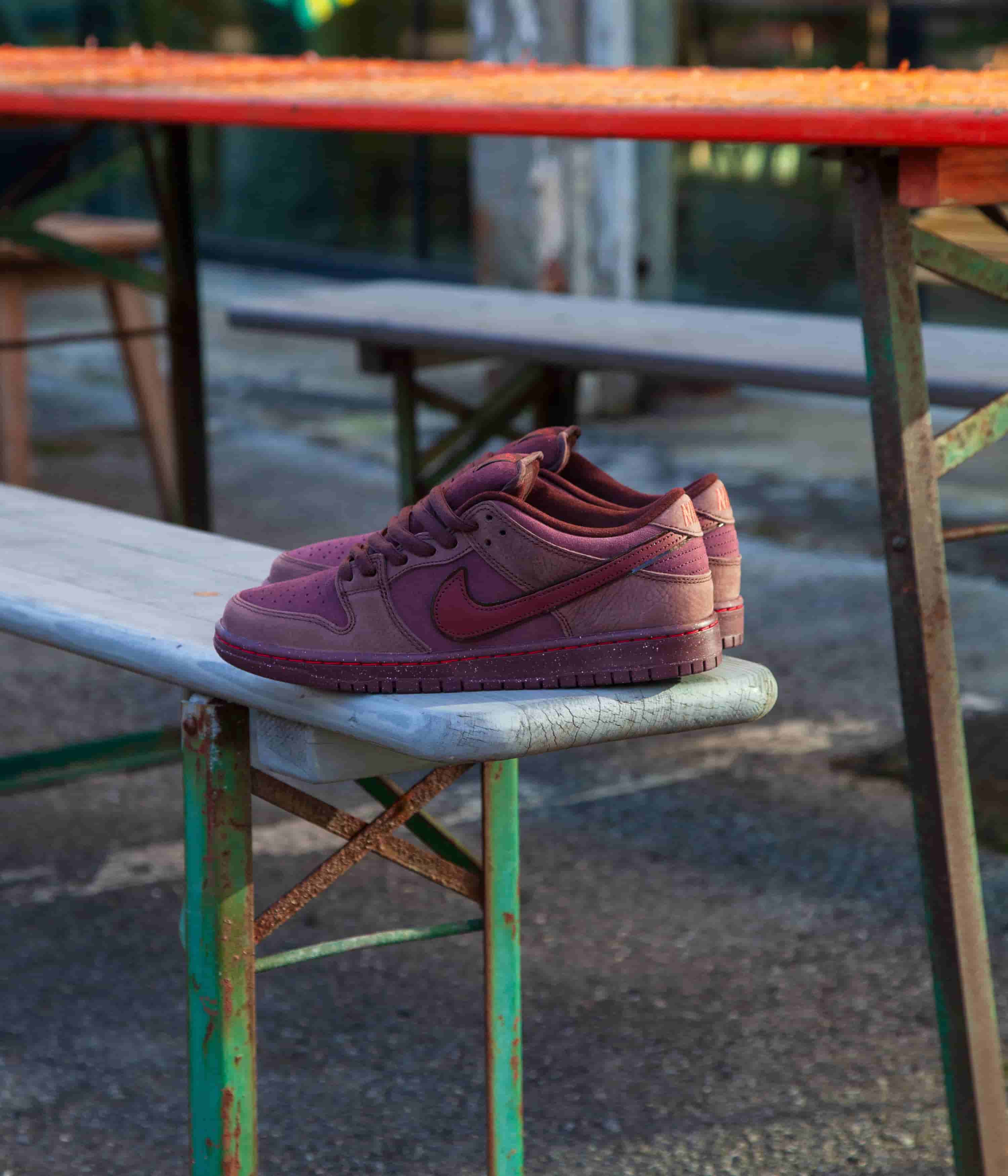Nike SB Dunk Low Premium Shoes - Burgundy Crush / Dark Team Red - Eart ...